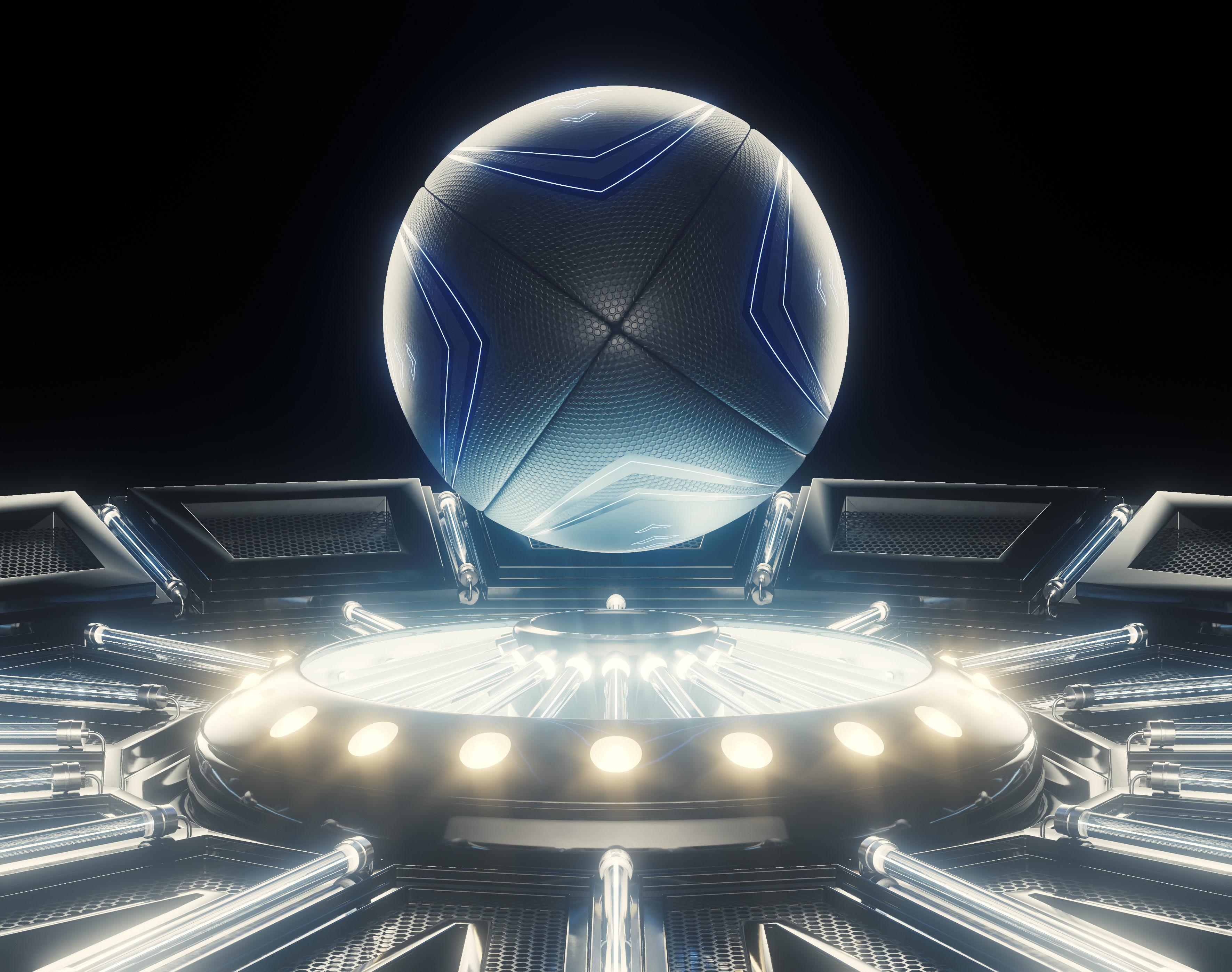 Futuristic Rugby Ball and Stage 3D model | CGTrader