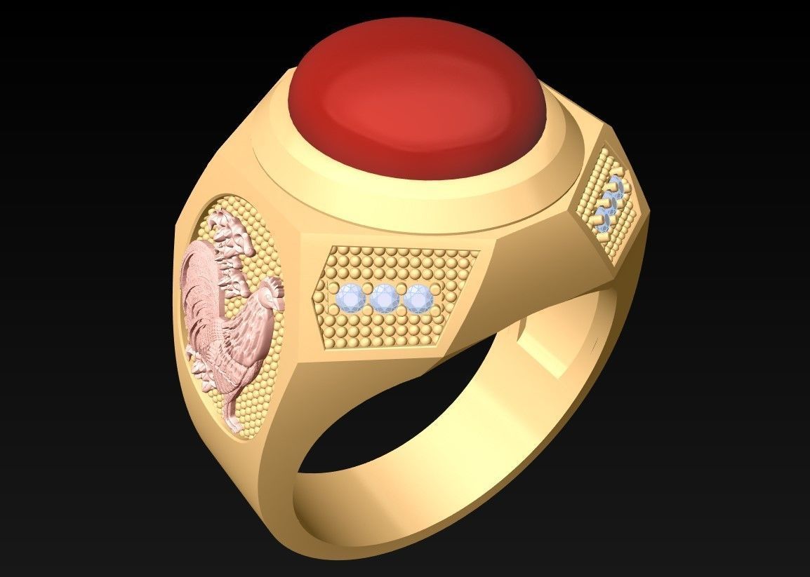 Chicken Ring - N7610 3D model 3D printable | CGTrader