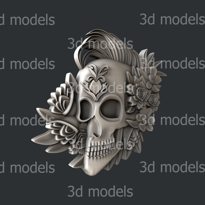 3d STL models for CNC or 3d printer skull P438 3D model 3D model 3D ...