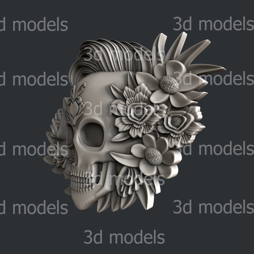 3d STL models for CNC or 3d printer skull P438 3D model 3D model 3D ...