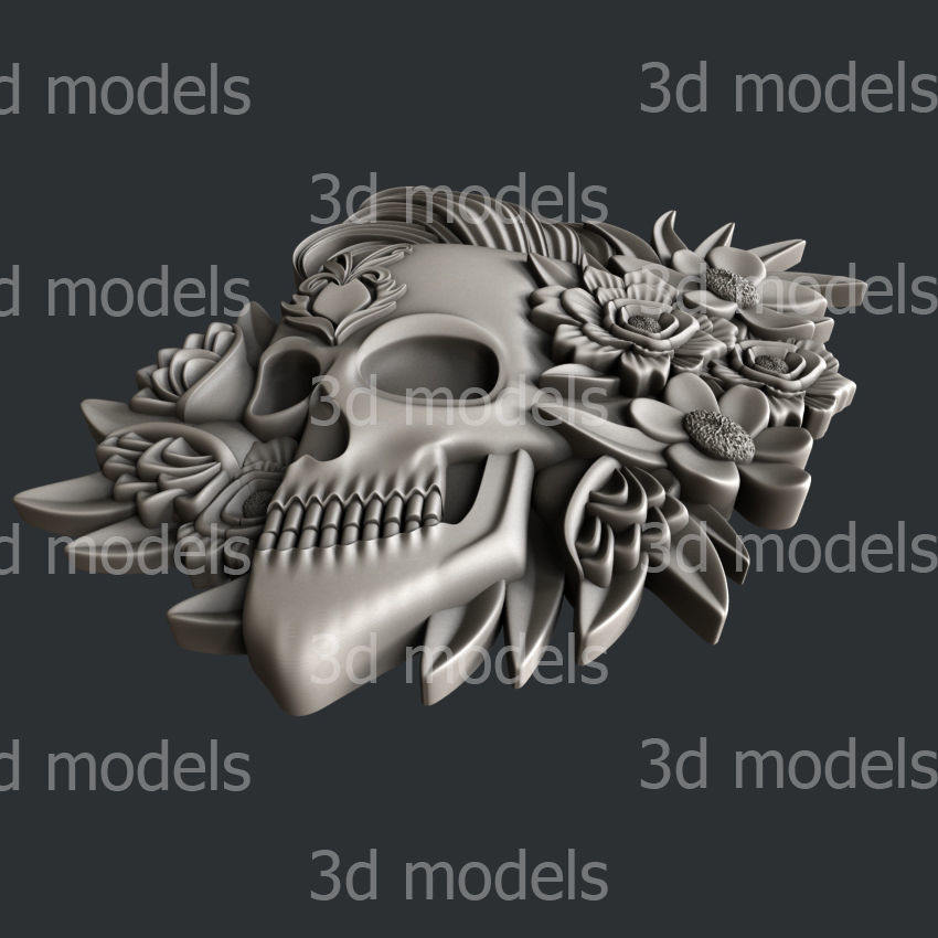 3d STL models for CNC or 3d printer skull P438 3D model 3D model 3D ...