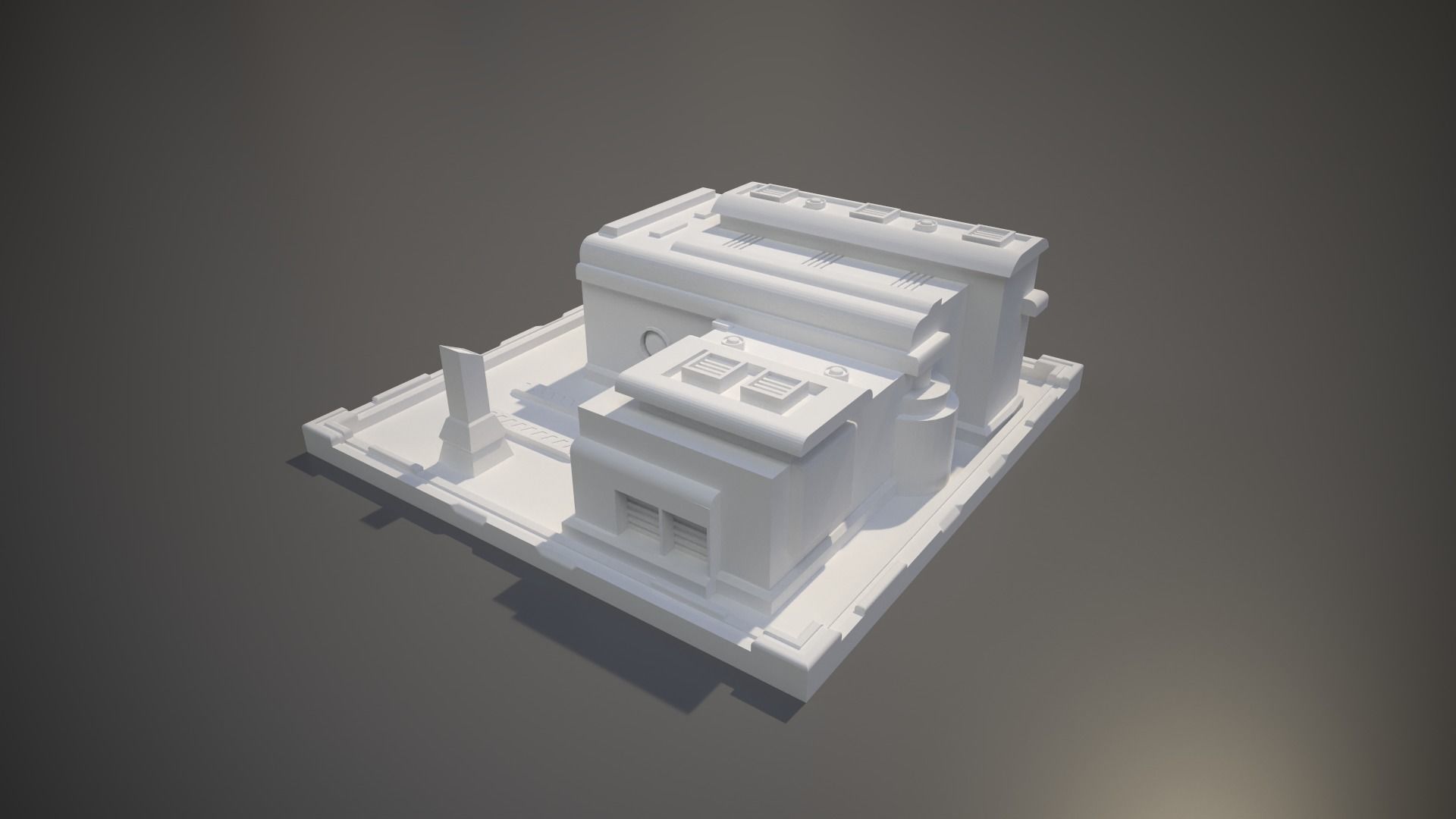 Miniature Tank Factory Building 3D model 3D printable | CGTrader