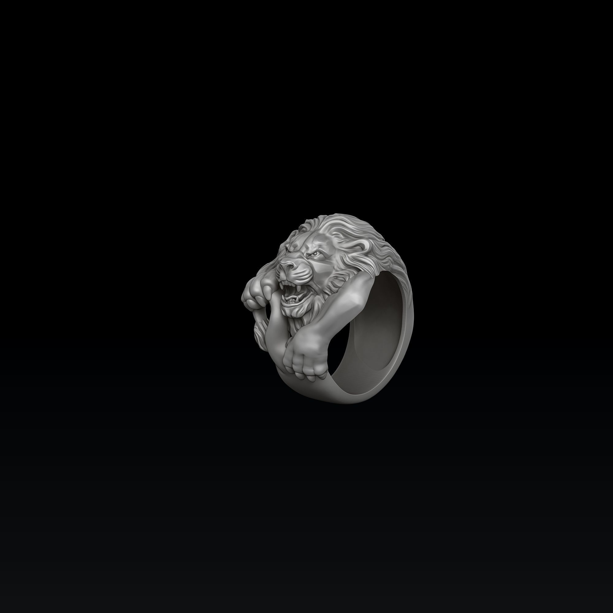 Lion Ring Version 2 3D model 3D printable | CGTrader