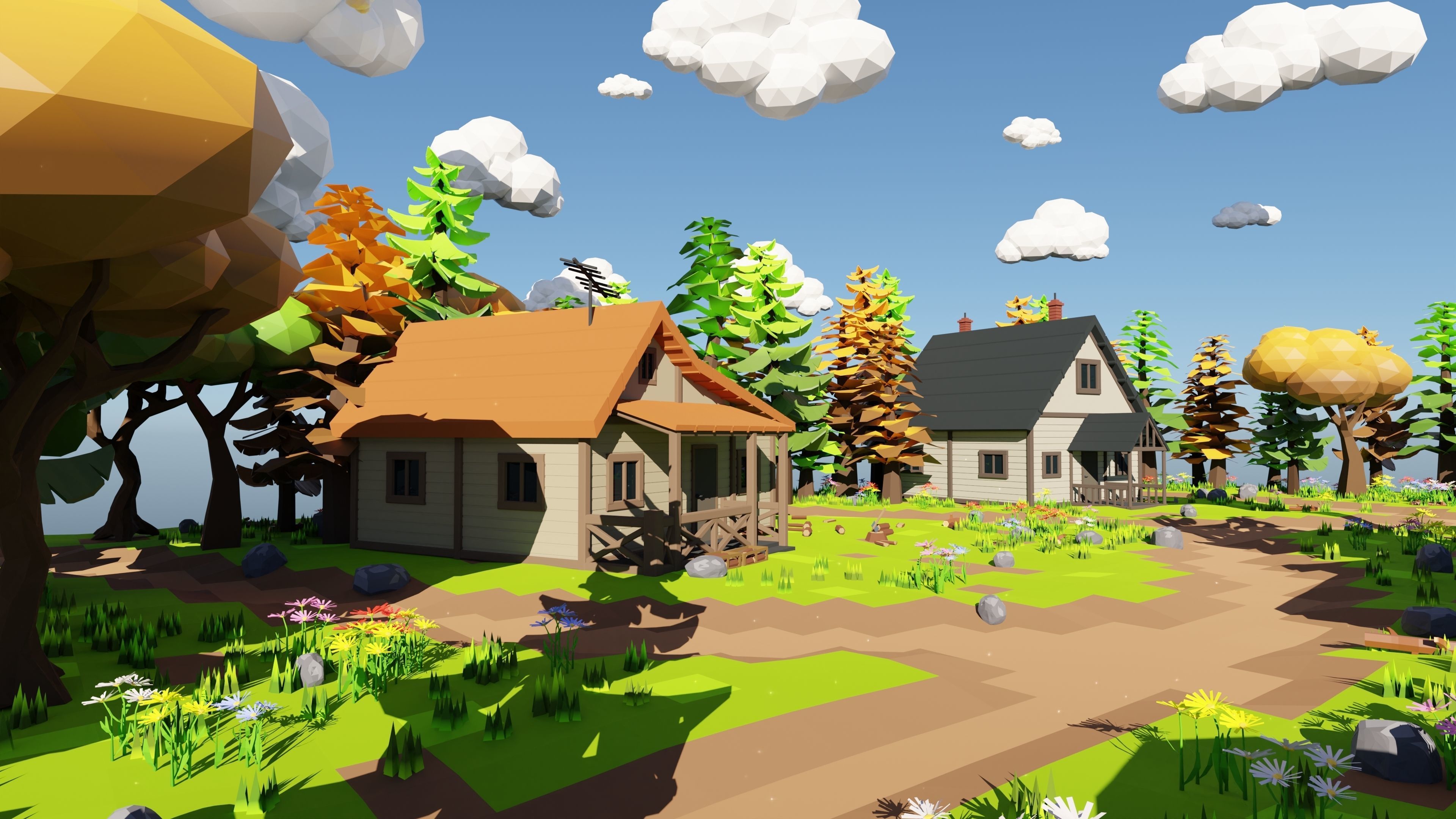 Isometric Train Scene 3D model | CGTrader