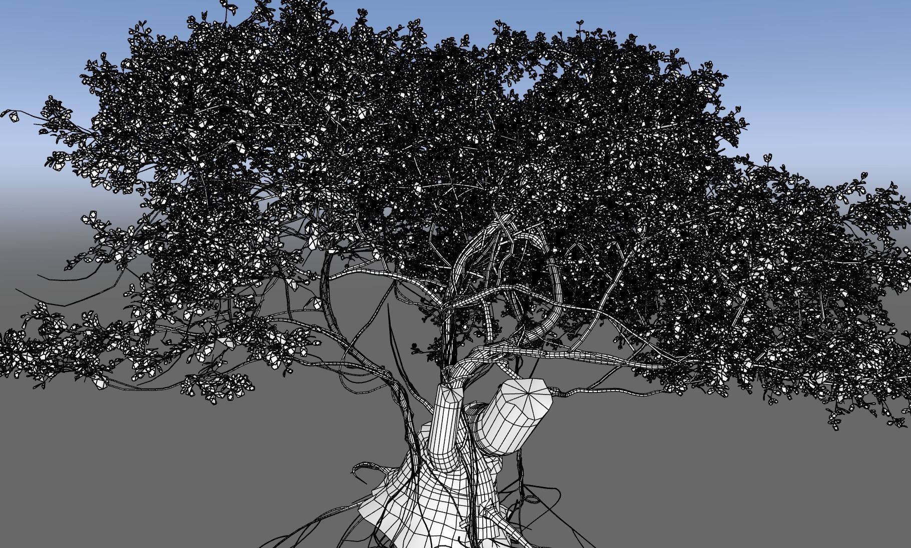 3D model 4 curved banyan tree02 Pack VR / AR / low-poly | CGTrader