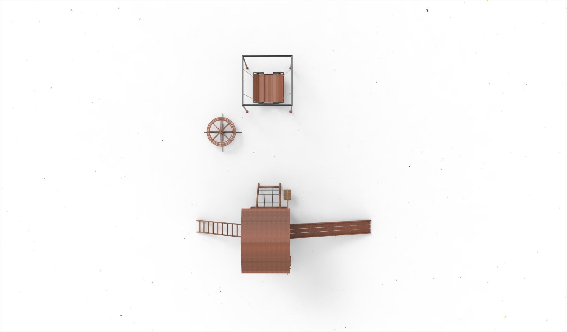 minimalist wooden playground 3D model | CGTrader