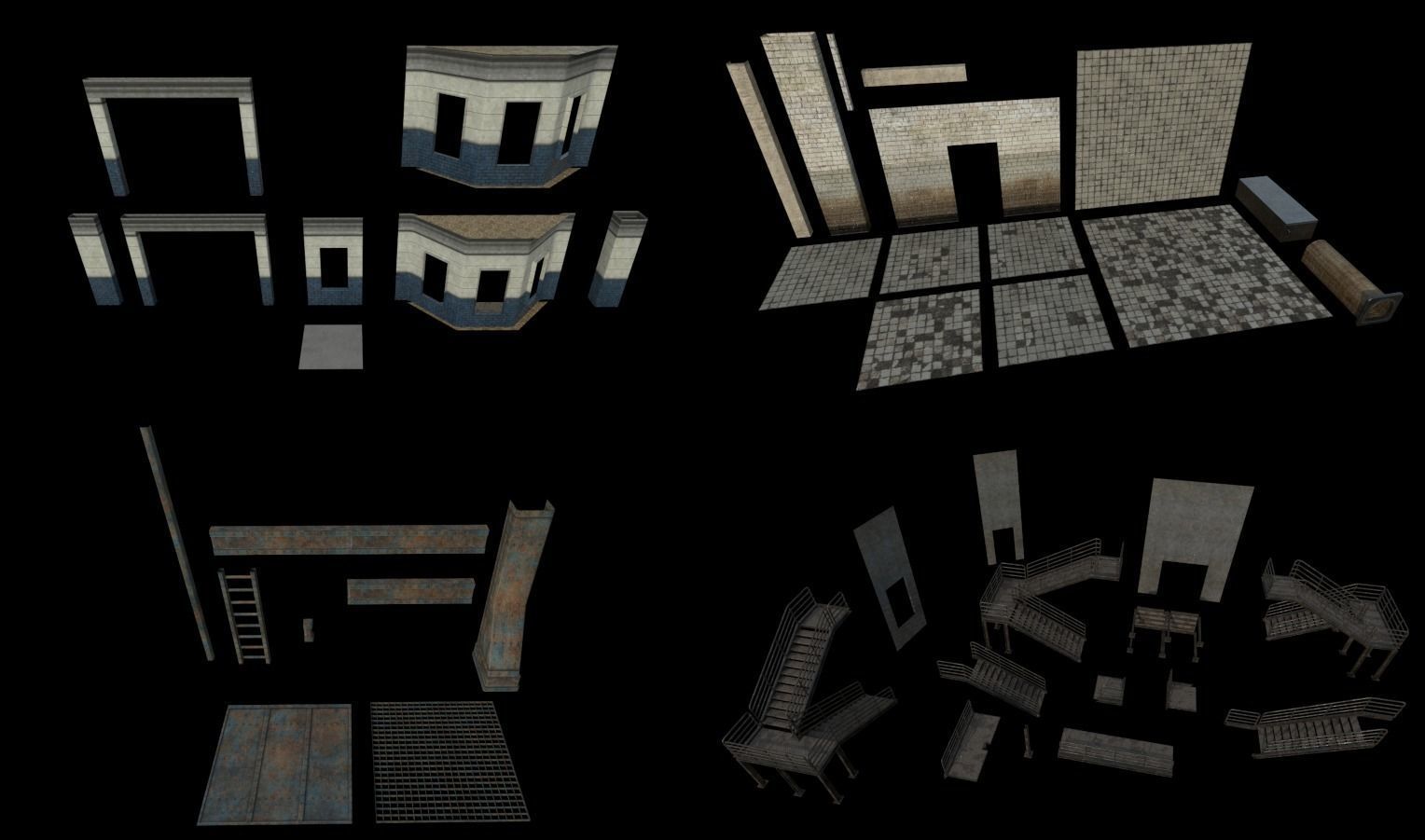 3D model Modular Psychiatric Ward Pack VR / AR / low-poly | CGTrader