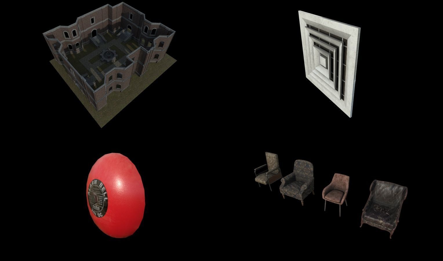 3D model Modular Psychiatric Ward Pack VR / AR / low-poly | CGTrader