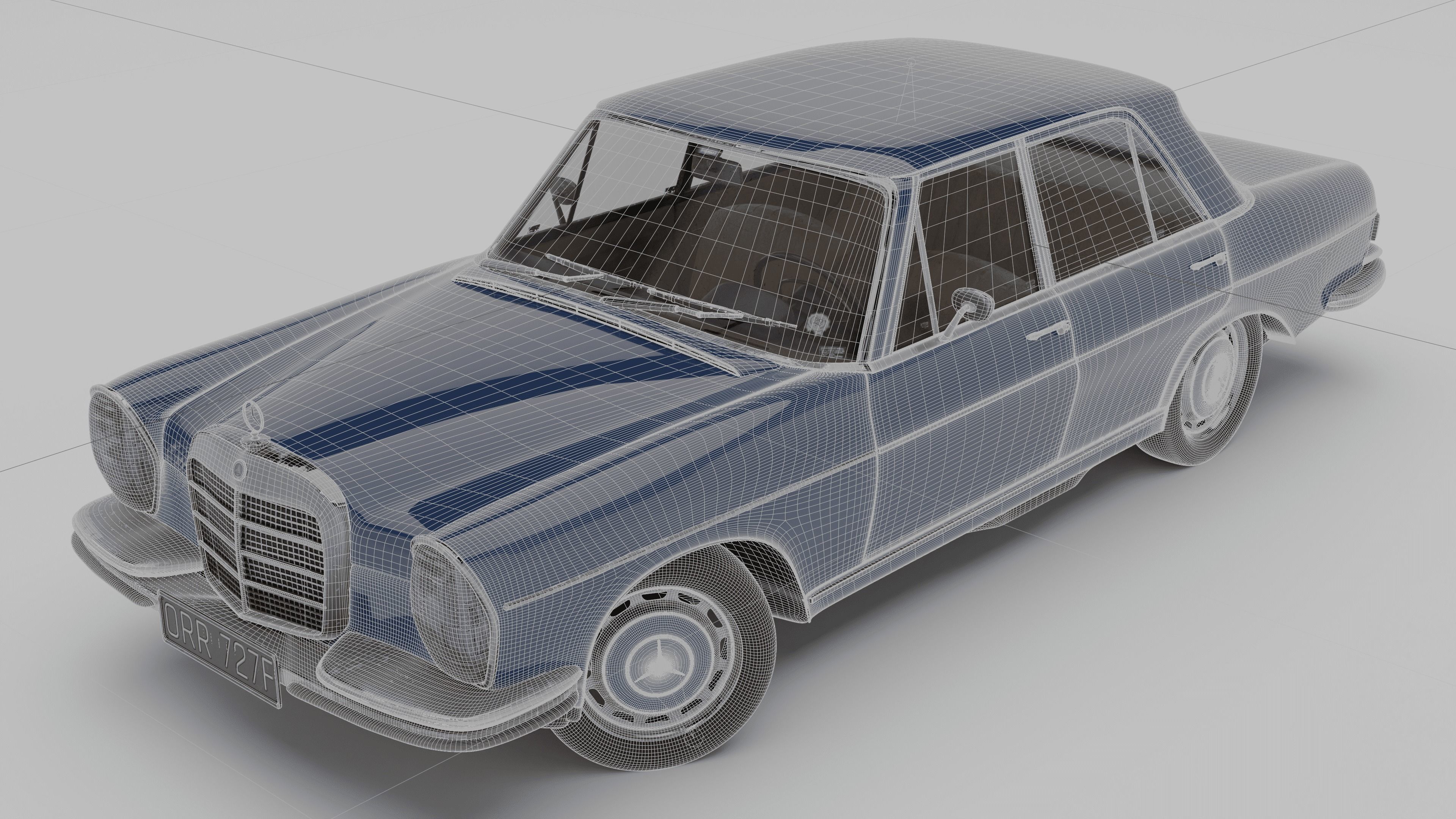 Mercedes Benz W108 Sedan 3D model rigged | CGTrader