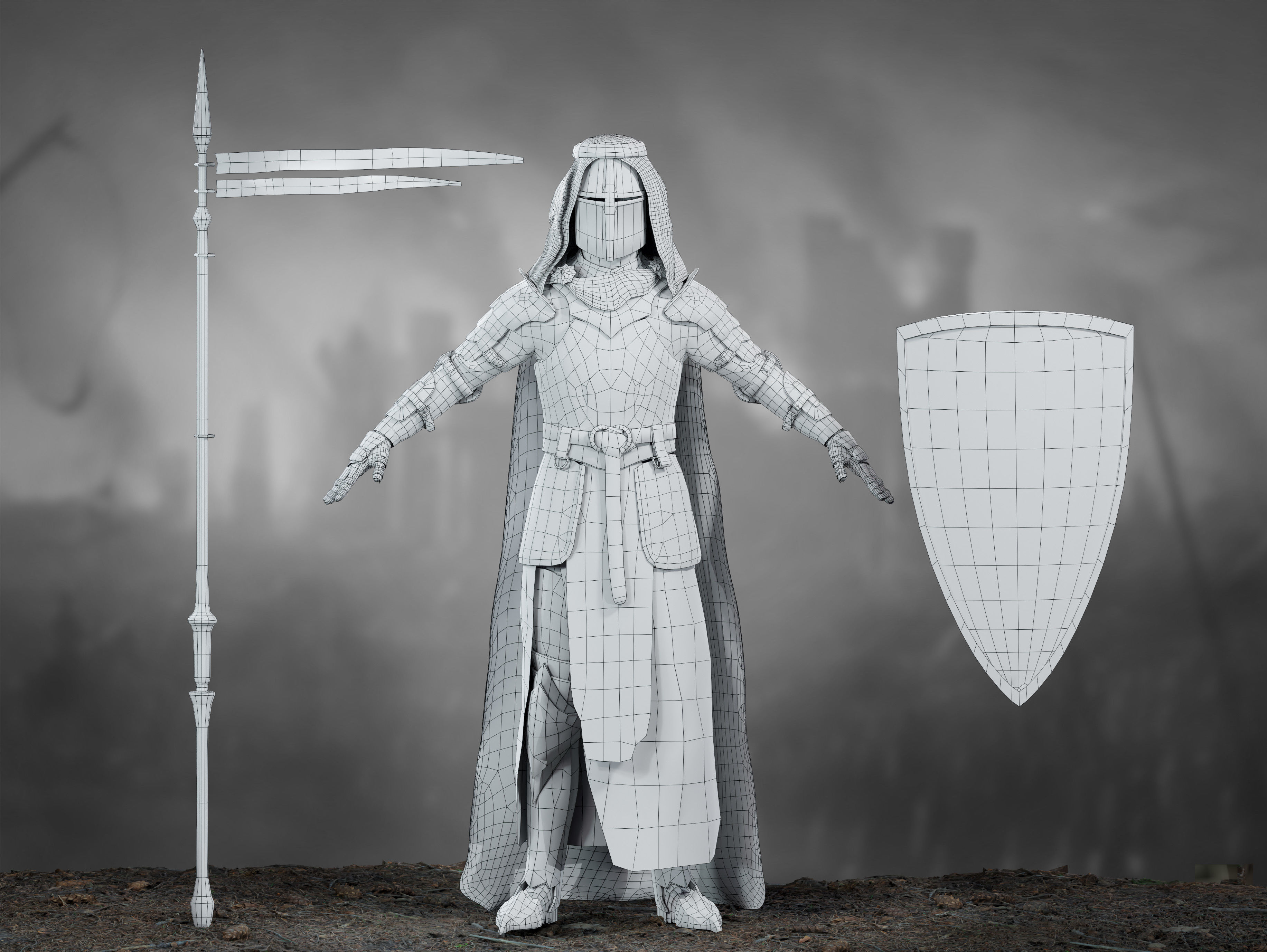 3D model Teutonic Knight VR / AR / low-poly | CGTrader
