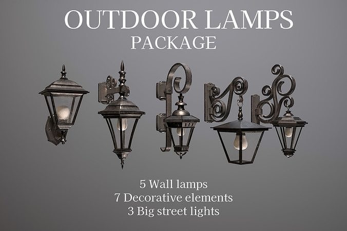 3D model Outdoor Lamps Package - Porch lights VR / AR / low-poly | CGTrader