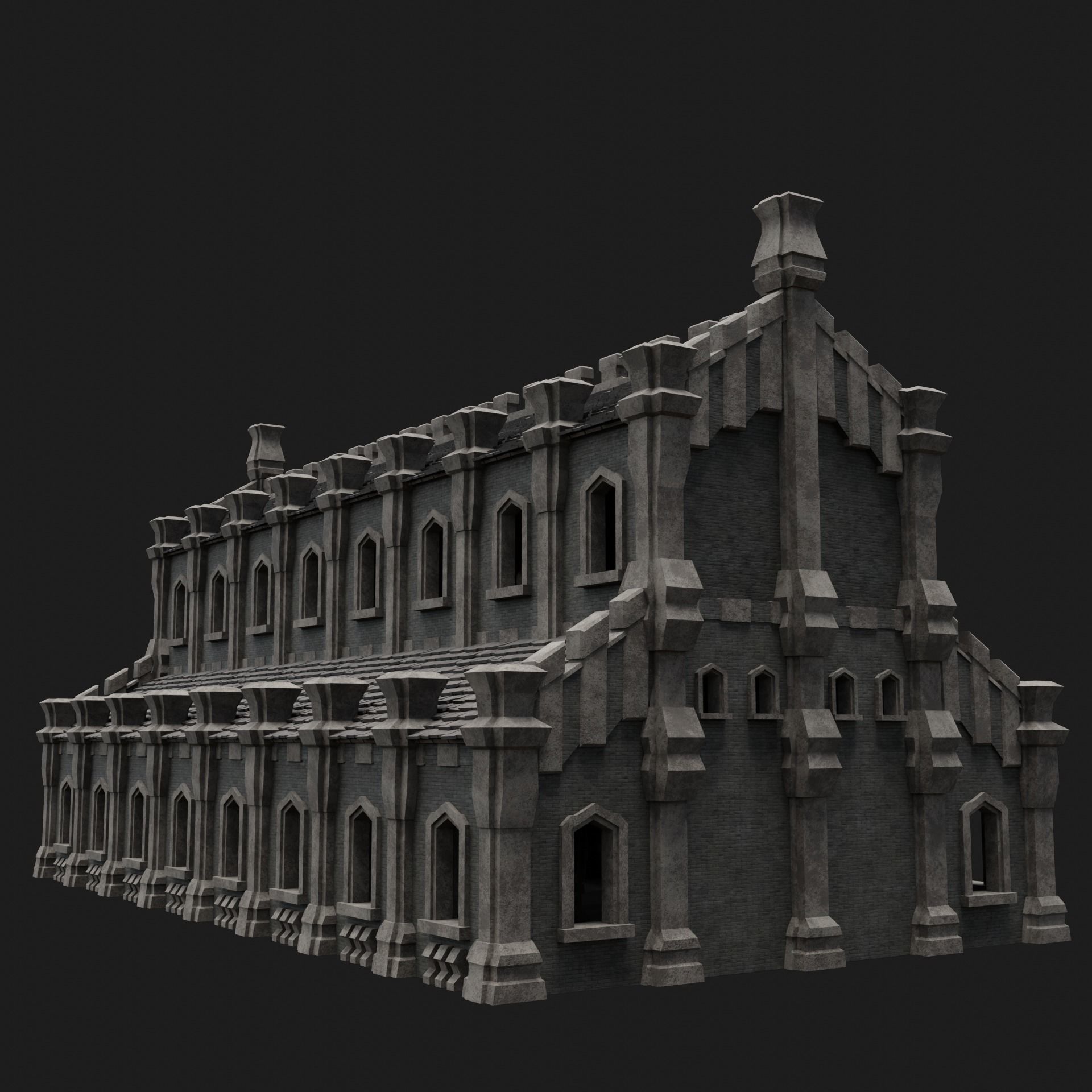 3D model MEDIEVAL CHURCH GOTHIC TEMPLE FANTASY OLD MIDDLE AGES ...