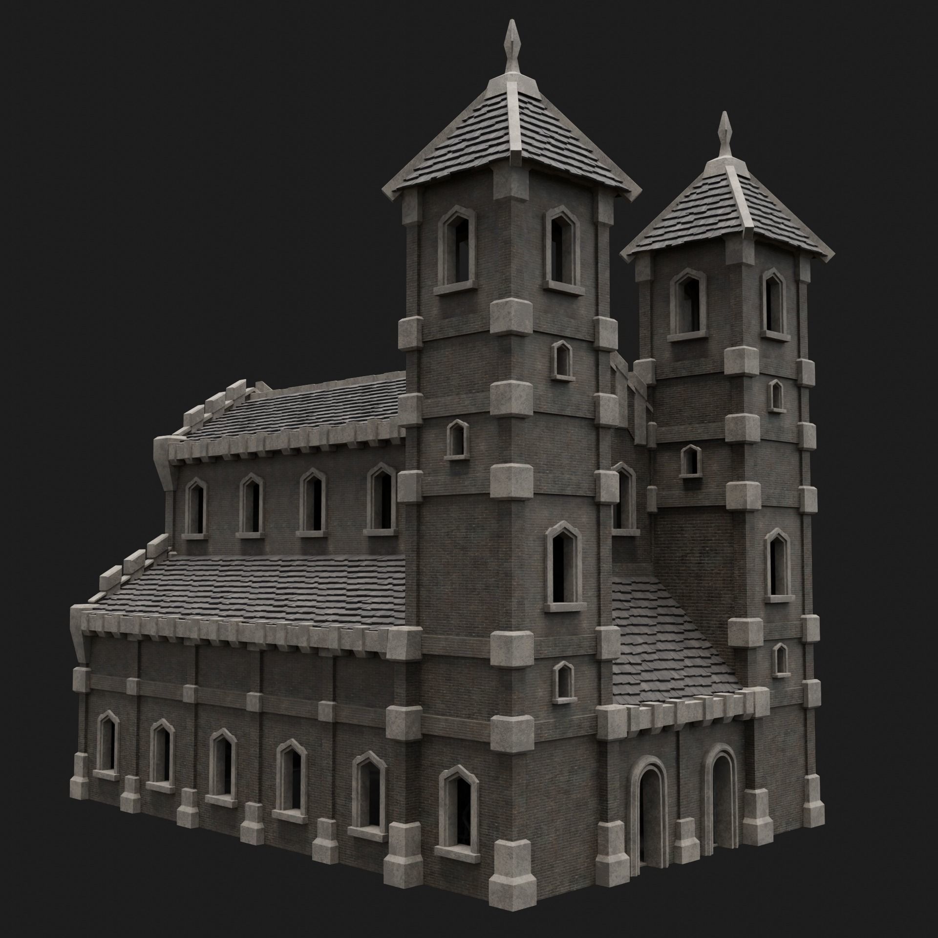 3D model MEDIEVAL CHURCH GOTHIC TEMPLE FANTASY OLD MIDDLE AGES ...