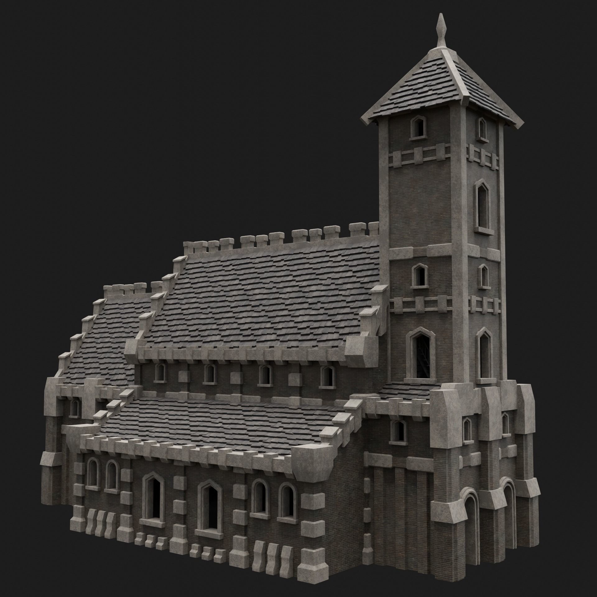 3D model MEDIEVAL CHURCH GOTHIC TEMPLE FANTASY OLD MIDDLE AGES ...