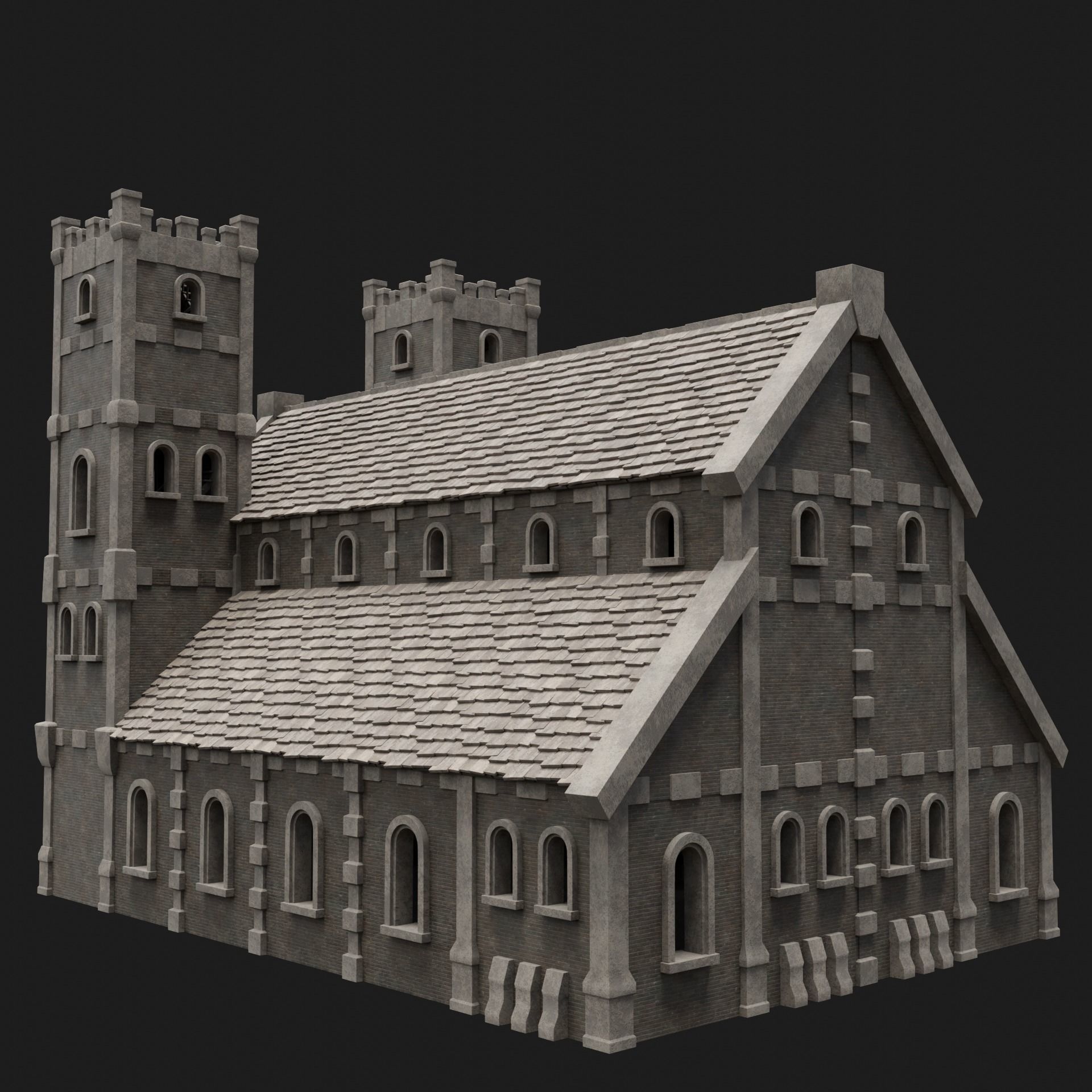 3D model MEDIEVAL CHURCH GOTHIC TEMPLE FANTASY OLD MIDDLE AGES ...