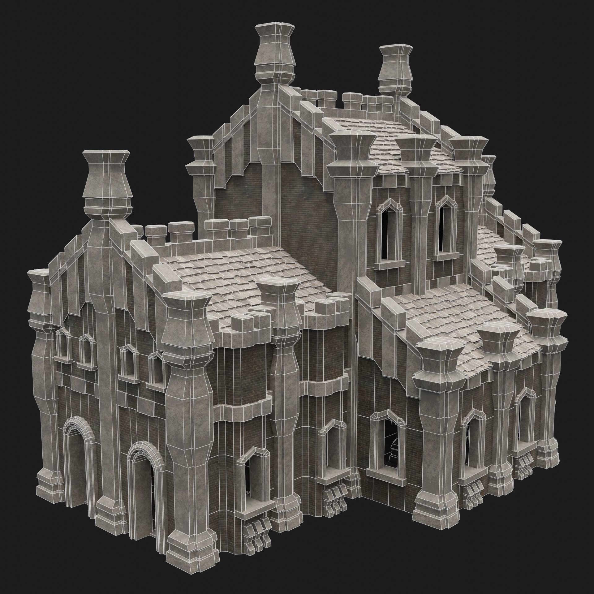 3D model MEDIEVAL CHURCH GOTHIC TEMPLE FANTASY OLD MIDDLE AGES ...