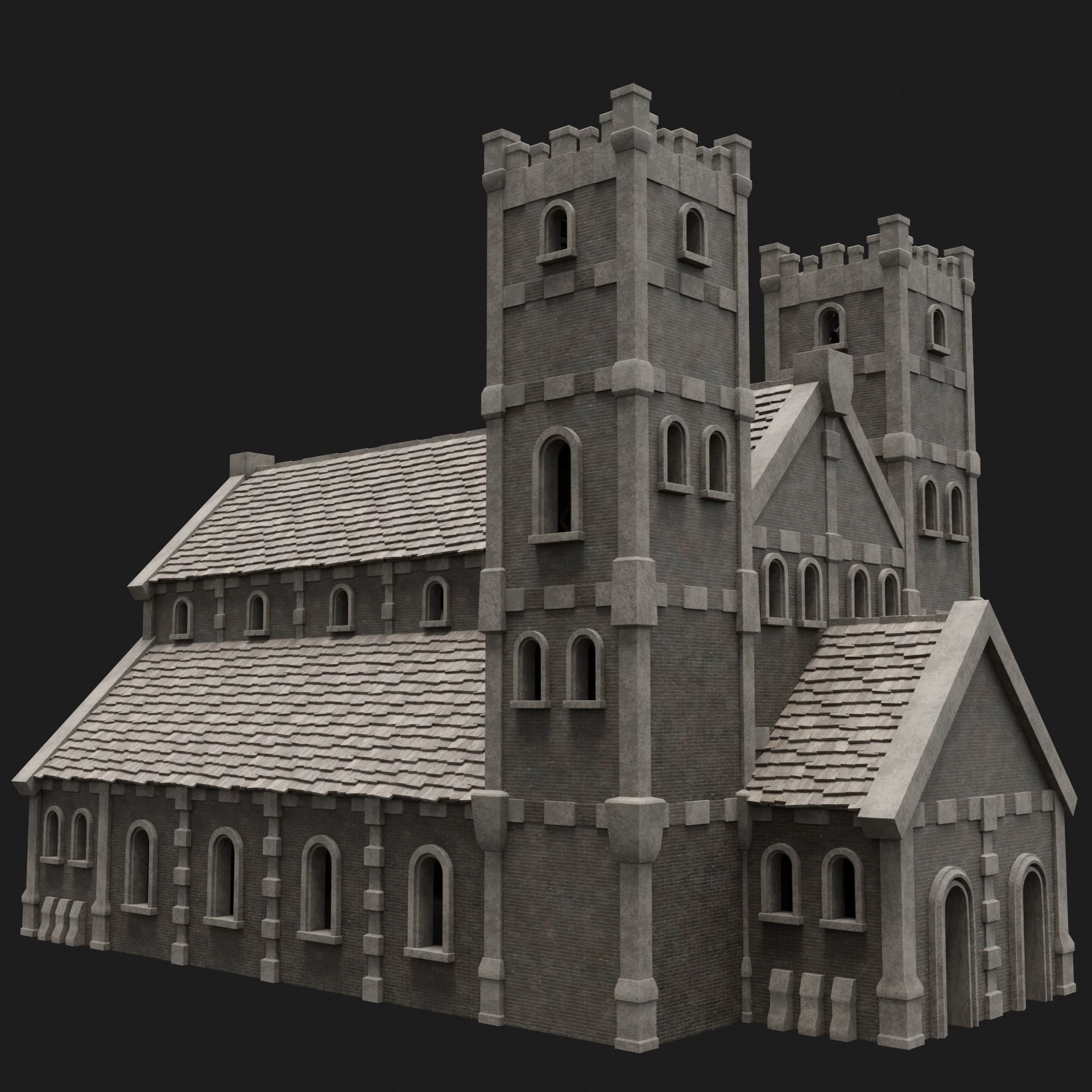 3D model MEDIEVAL CHURCH GOTHIC TEMPLE FANTASY OLD MIDDLE AGES ...