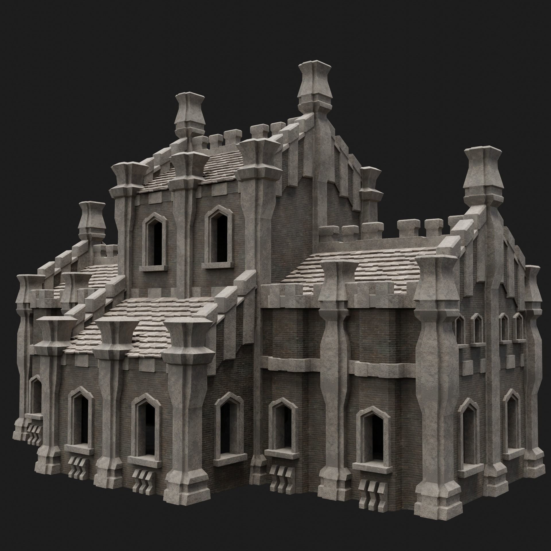 3D model MEDIEVAL CHURCH GOTHIC TEMPLE FANTASY OLD MIDDLE AGES ...