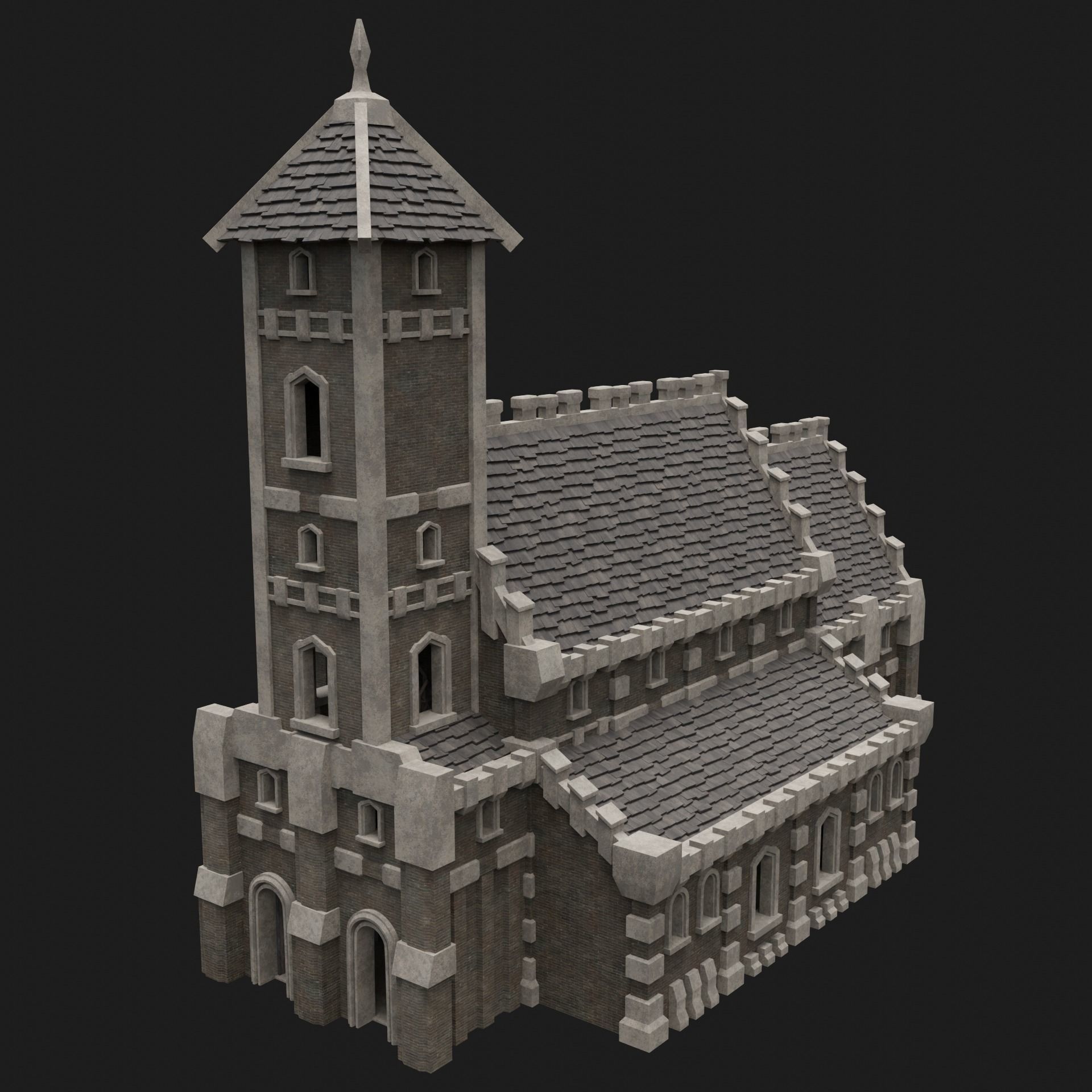 3D model MEDIEVAL CHURCH GOTHIC TEMPLE FANTASY OLD MIDDLE AGES ...