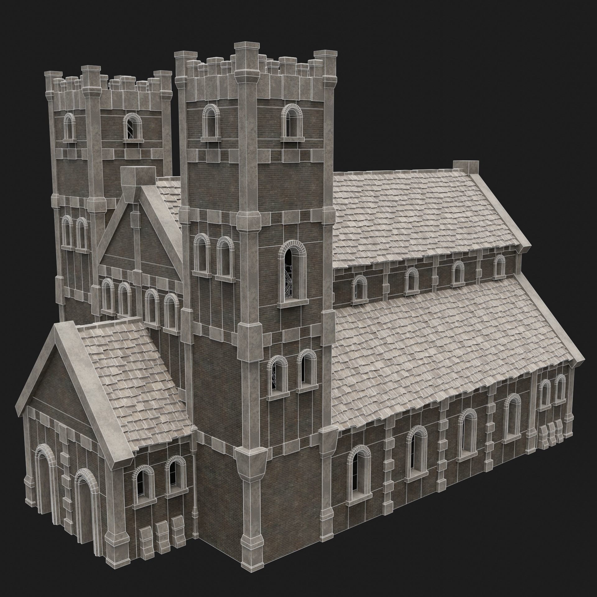 3D model MEDIEVAL CHURCH GOTHIC TEMPLE FANTASY OLD MIDDLE AGES ...