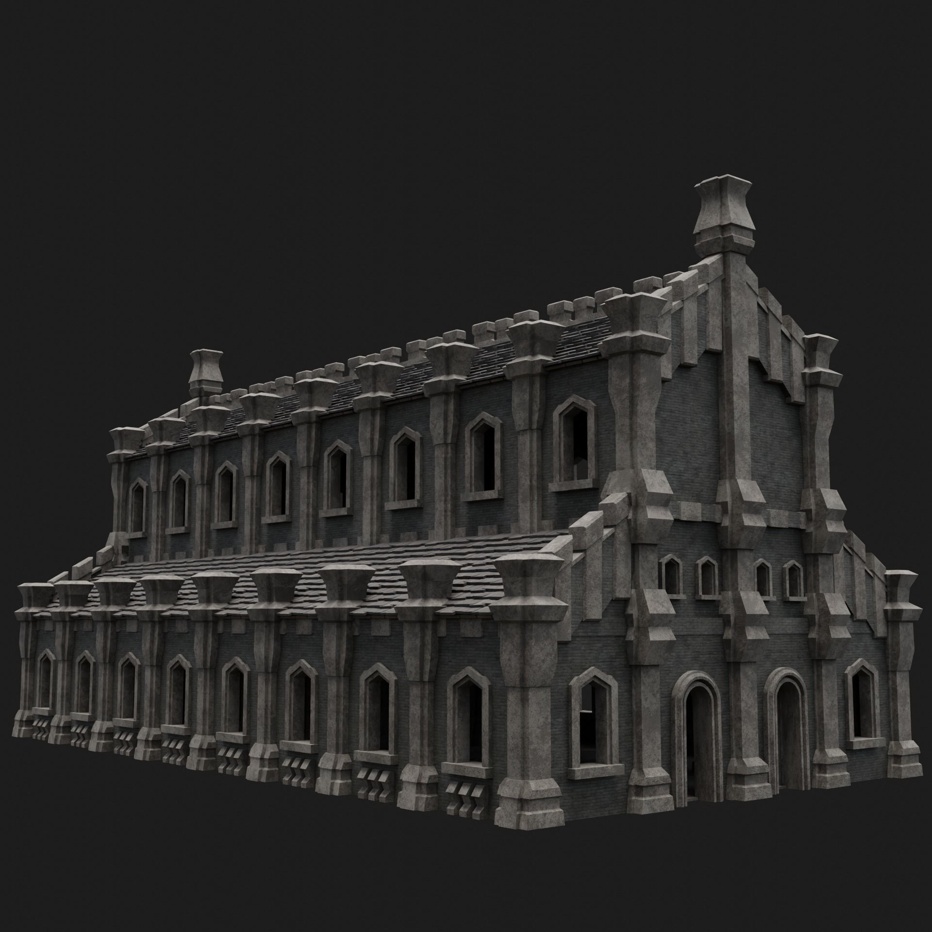 3D model MEDIEVAL CHURCH GOTHIC TEMPLE FANTASY OLD MIDDLE AGES ...