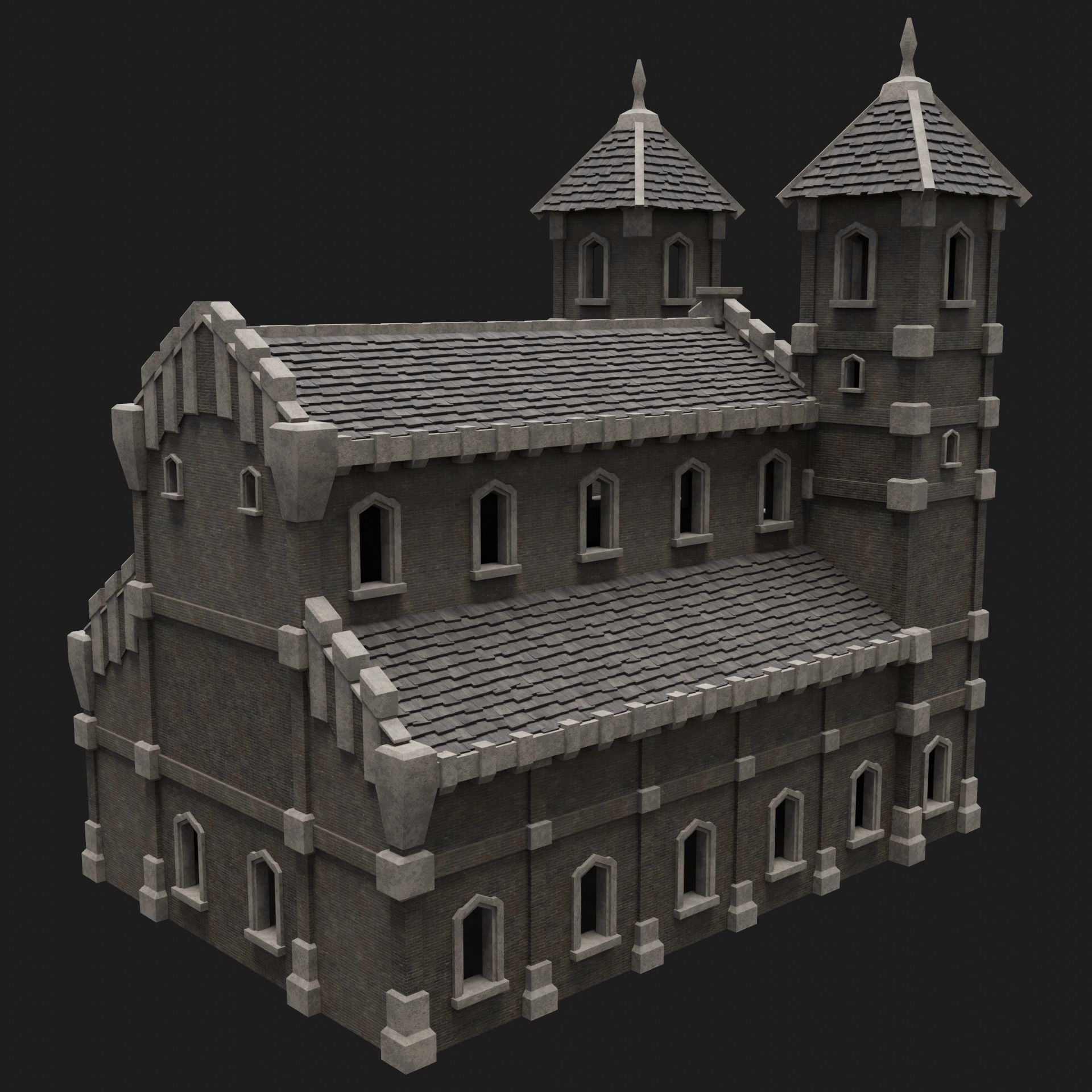 3D model MEDIEVAL CHURCH GOTHIC TEMPLE FANTASY OLD MIDDLE AGES ...