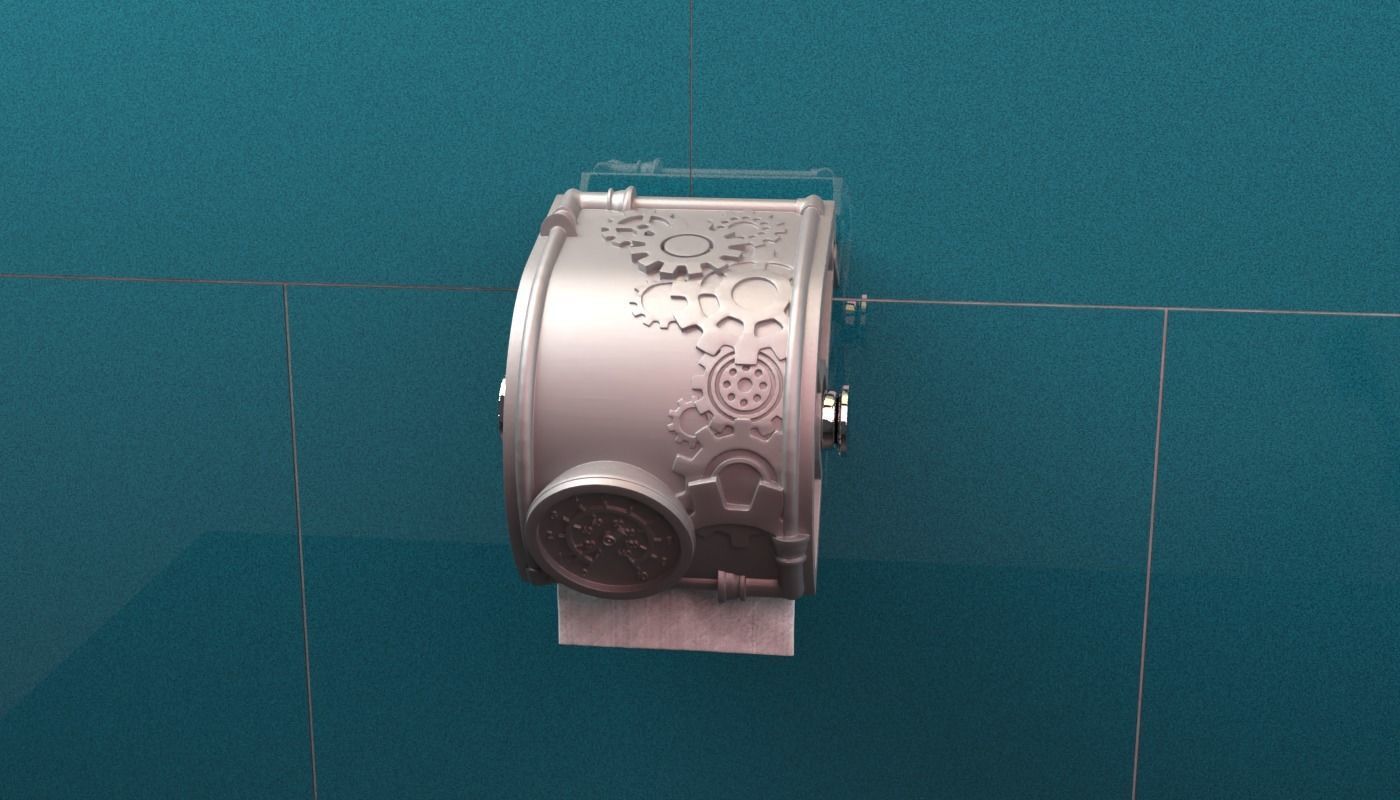 Steampunk roll holder 3D model 3D printable | CGTrader