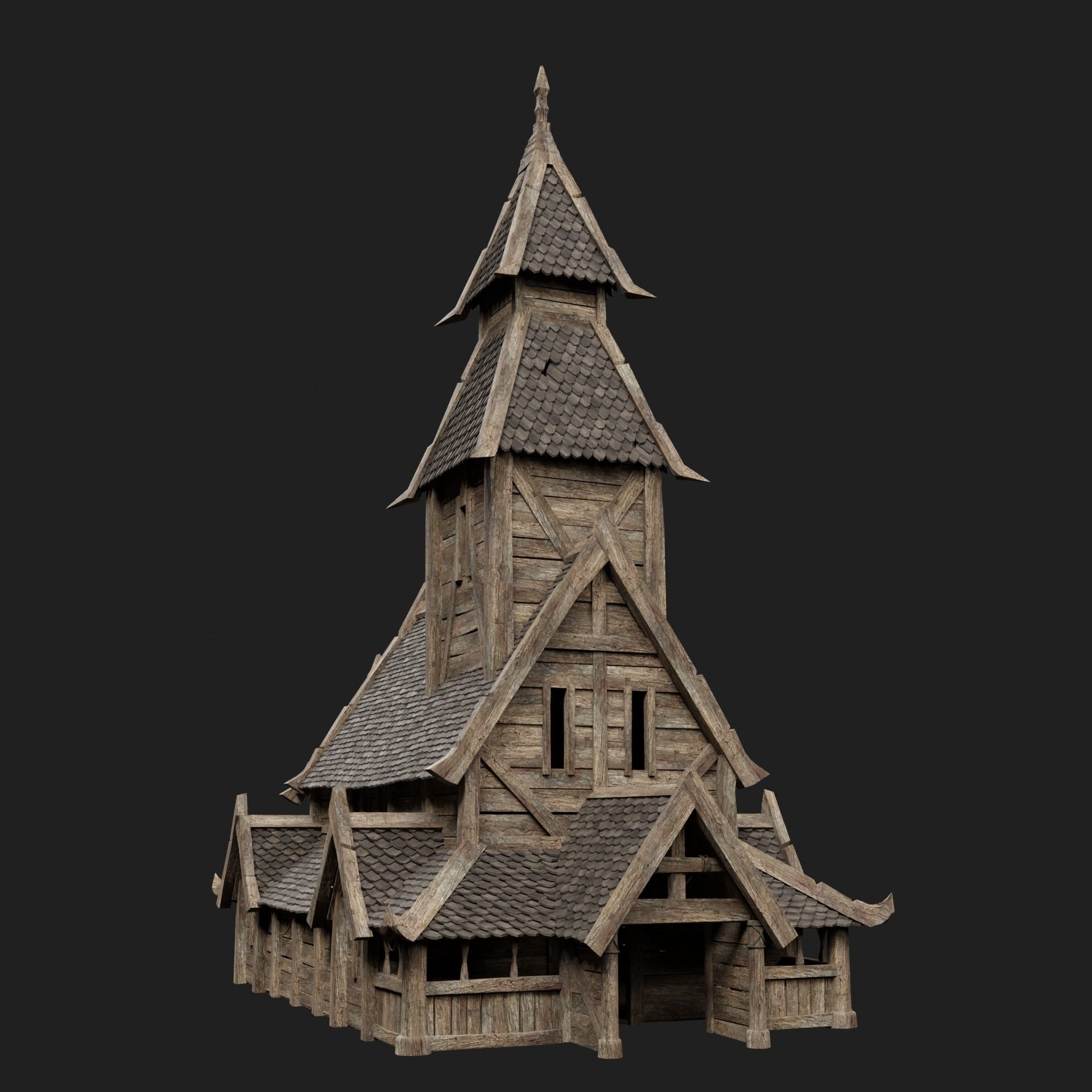 3D model VIKING WOODEN NORSE CHURCH GOTHIC TEMPLE AAA COLLECTION VR ...