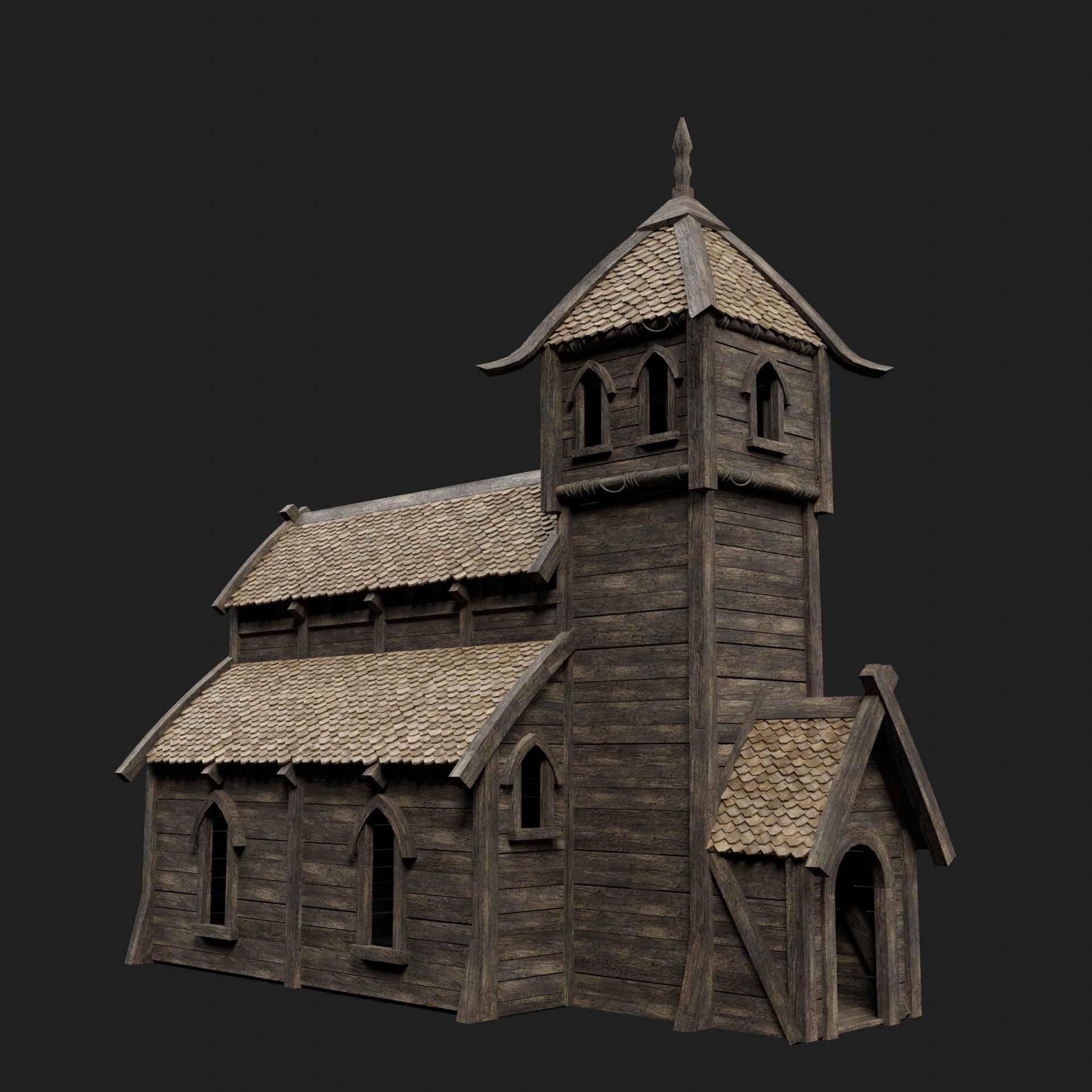 3D model VIKING WOODEN NORSE CHURCH GOTHIC TEMPLE AAA COLLECTION VR ...