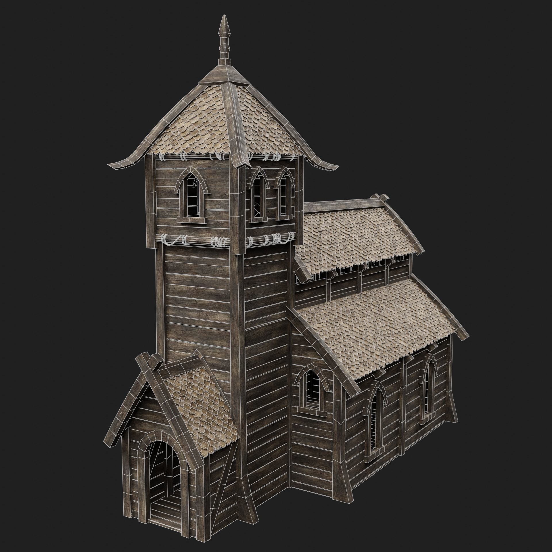 3D model VIKING WOODEN NORSE CHURCH GOTHIC TEMPLE AAA COLLECTION VR ...