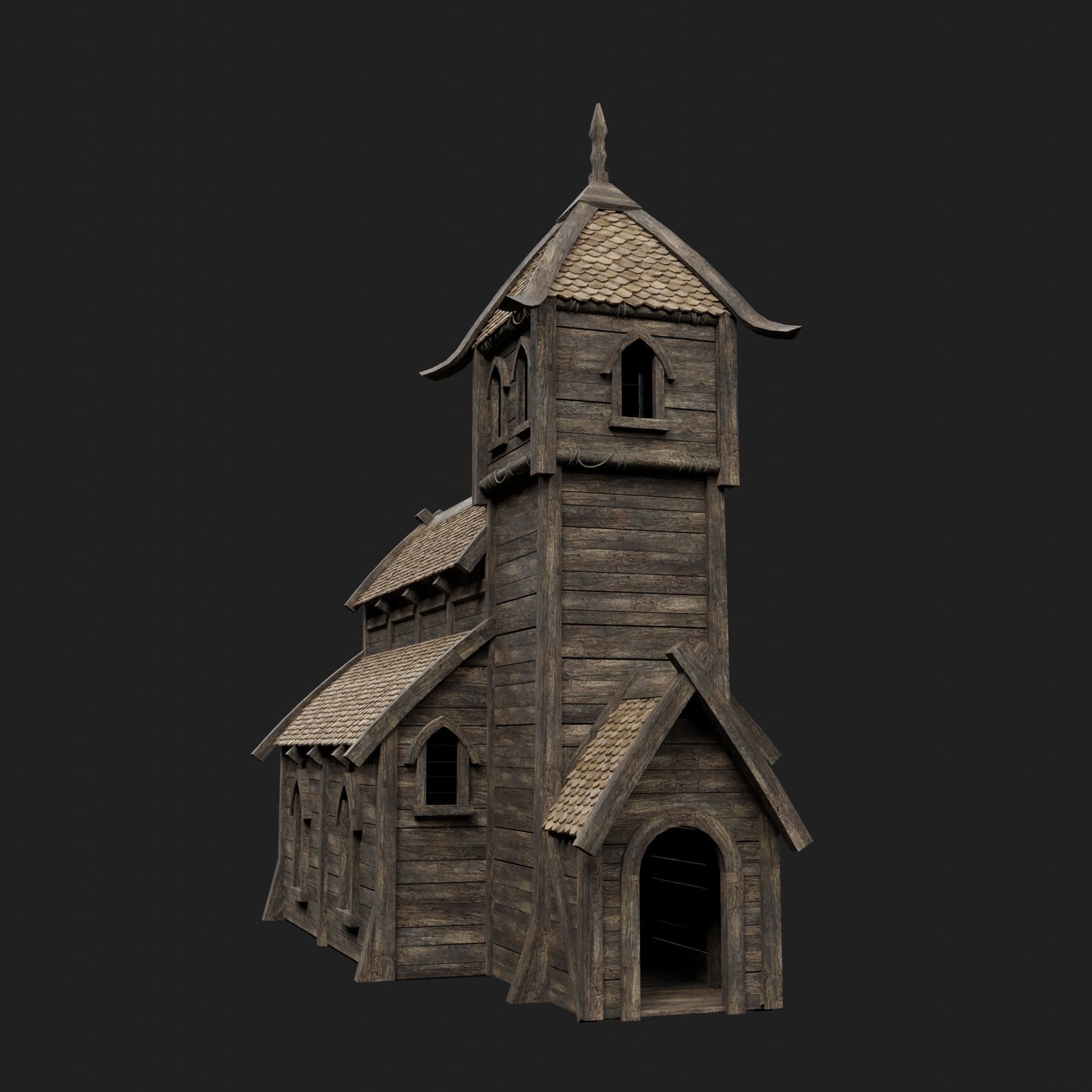 3D model VIKING WOODEN NORSE CHURCH GOTHIC TEMPLE AAA COLLECTION VR ...