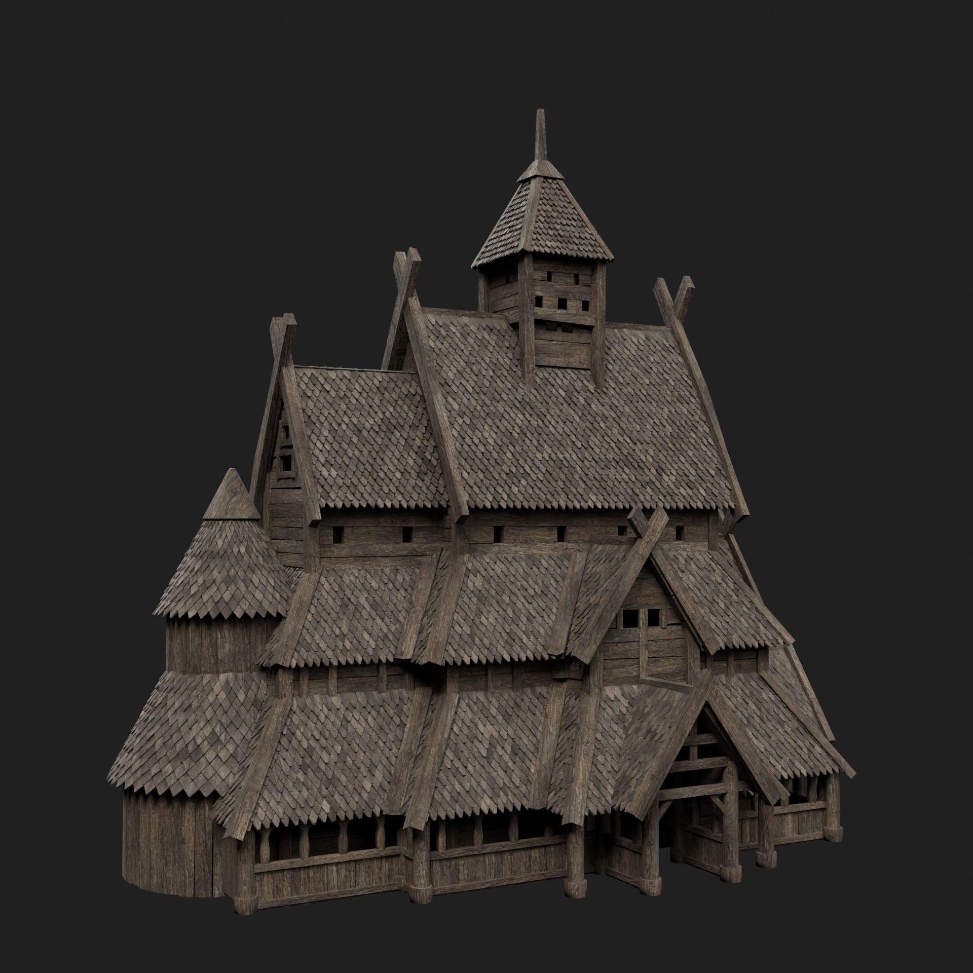 3D model VIKING WOODEN NORSE CHURCH GOTHIC TEMPLE AAA COLLECTION VR ...