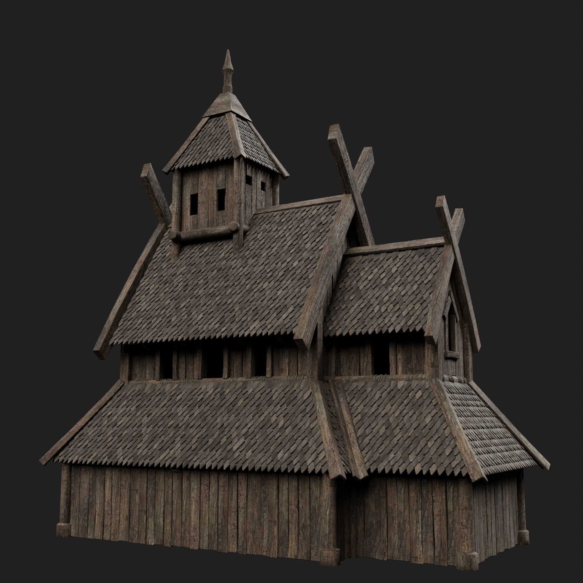 3D model VIKING WOODEN NORSE CHURCH GOTHIC TEMPLE AAA COLLECTION VR ...