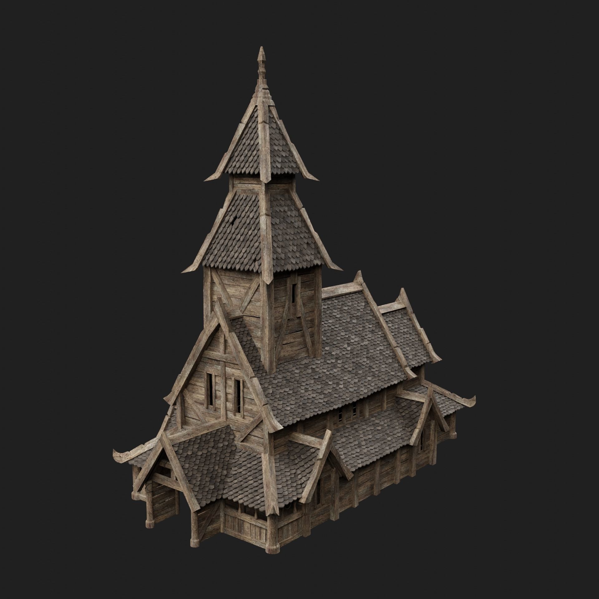 3D model VIKING WOODEN NORSE CHURCH GOTHIC TEMPLE AAA COLLECTION VR ...