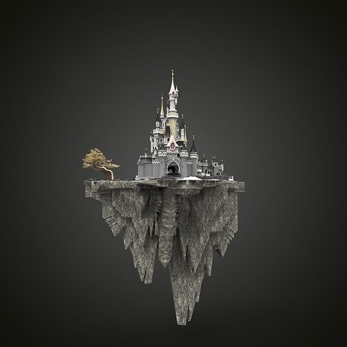 Flying Castle island 3D model | CGTrader