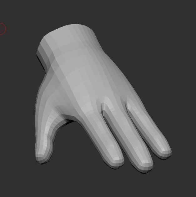 3D model 4 finger cartoon hand basemesh with and without nails VR / AR ...