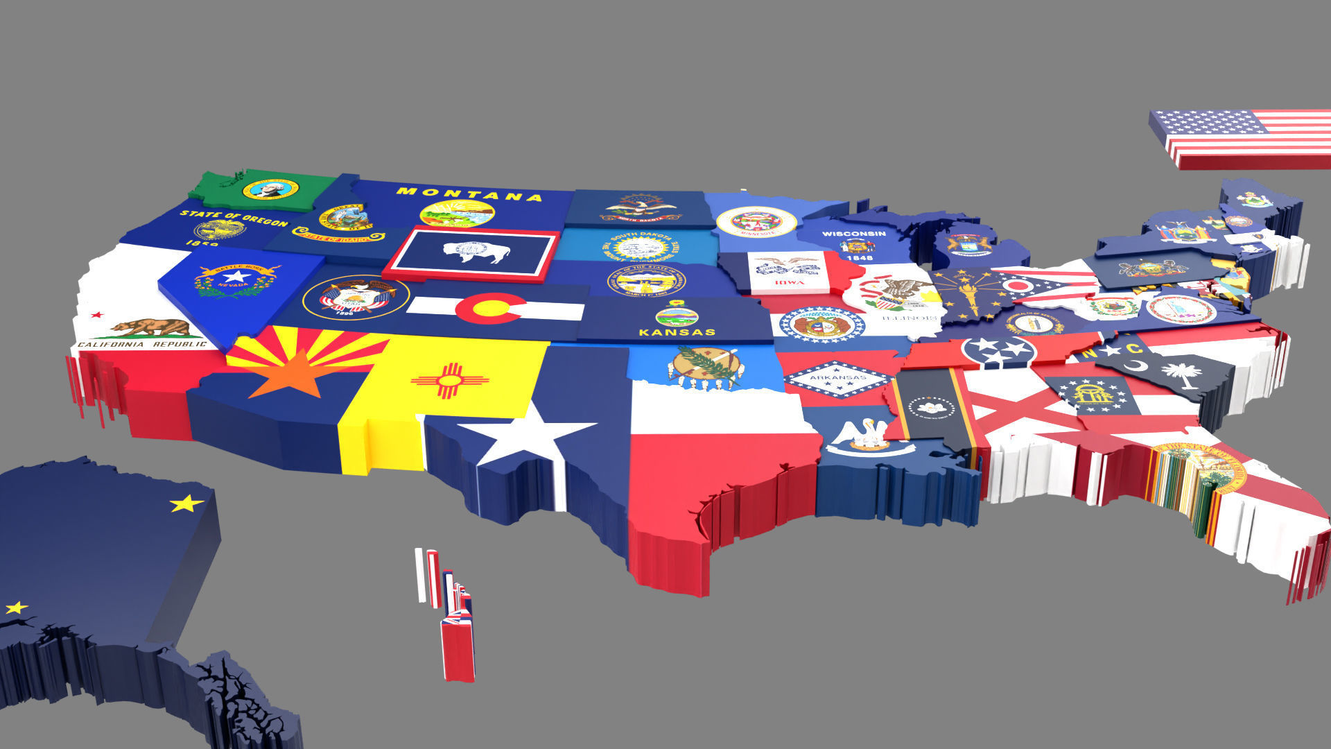 3D model USA MAP VR / AR / low-poly | CGTrader