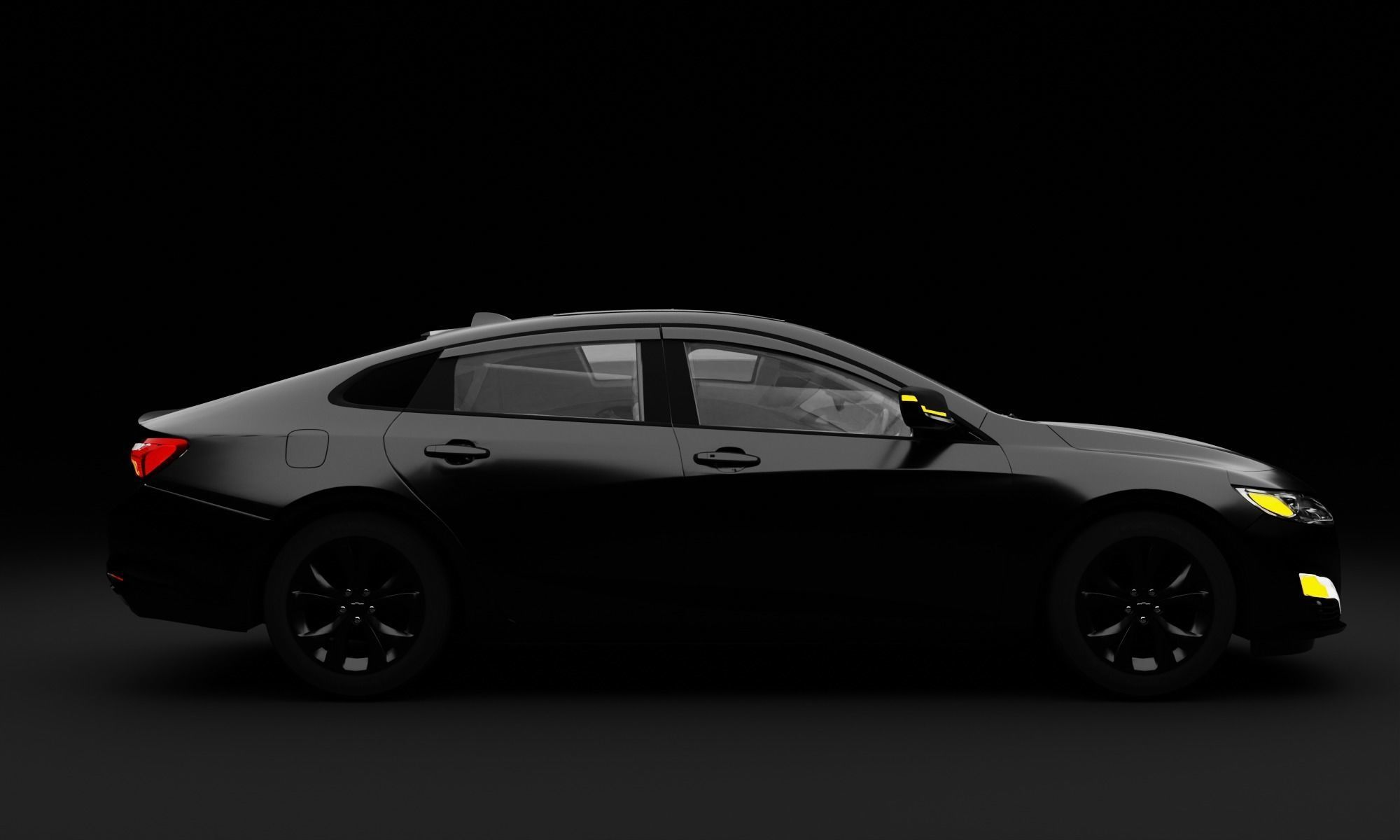 chevrolet malibu 2 black 3D model | CGTrader