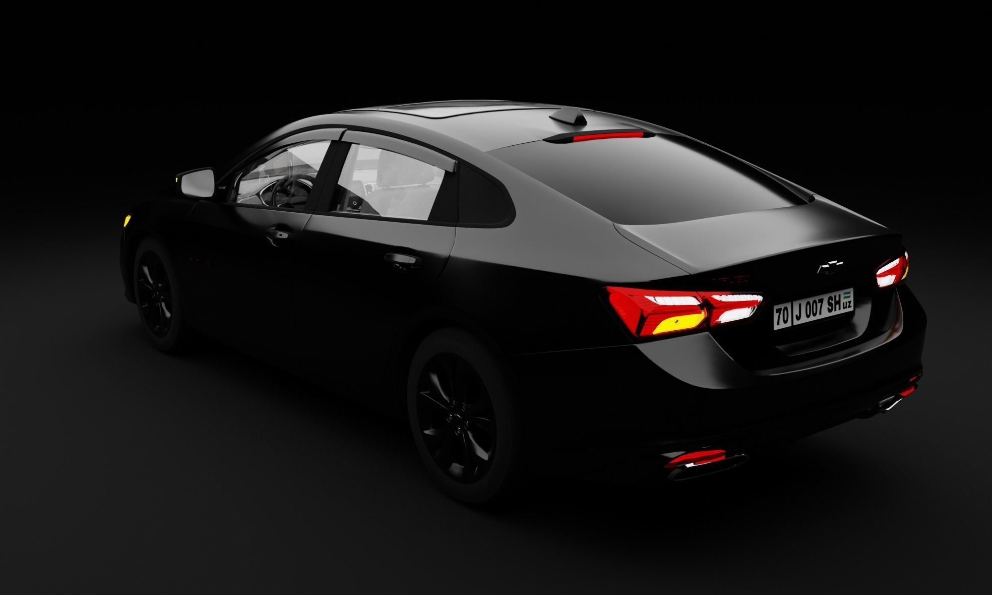 chevrolet malibu 2 black 3D model | CGTrader
