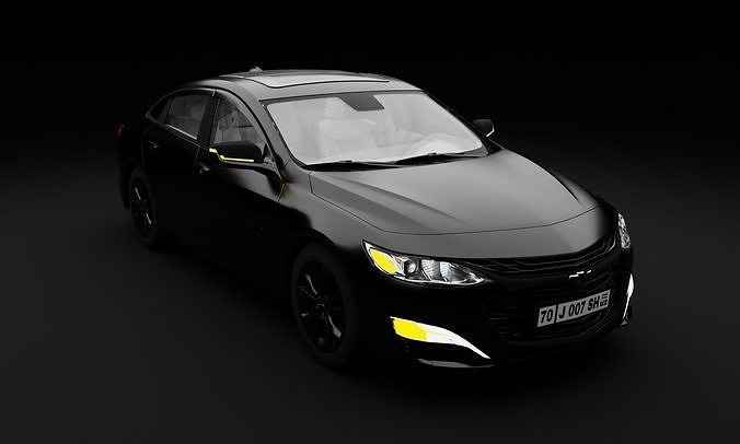 chevrolet malibu 2 black 3D model | CGTrader