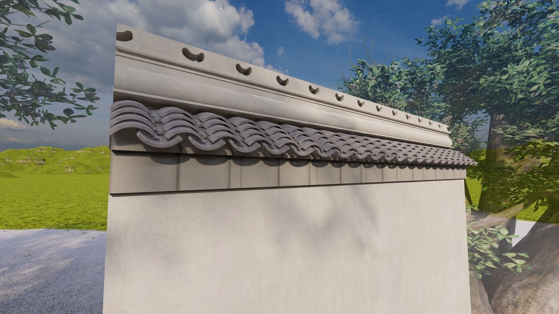 Ancient Chinese Architecture - Wall 3D model | CGTrader