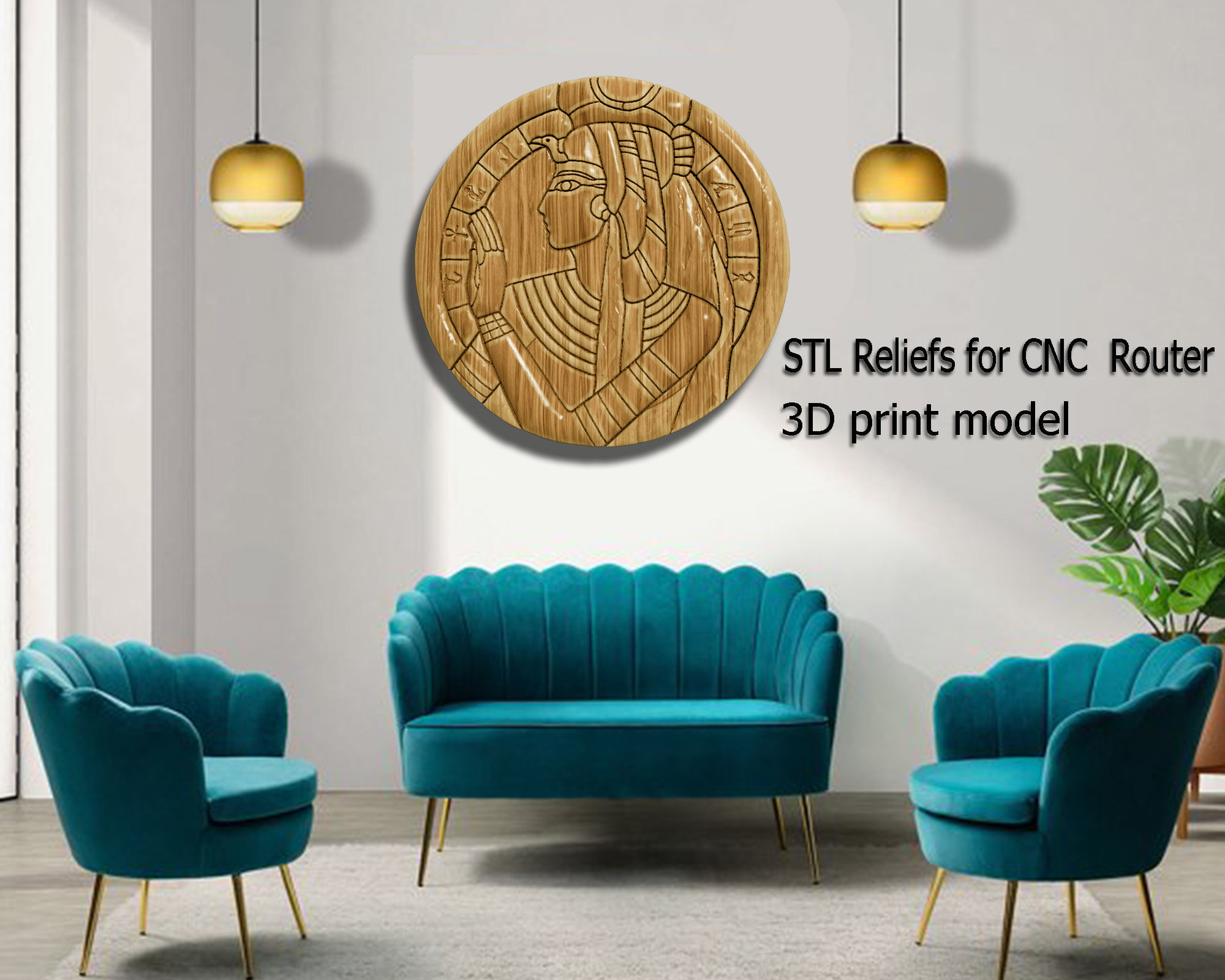 CLEOPATRA Queen STL Reliefs for CNC Router 3D model 3D printable | CGTrader