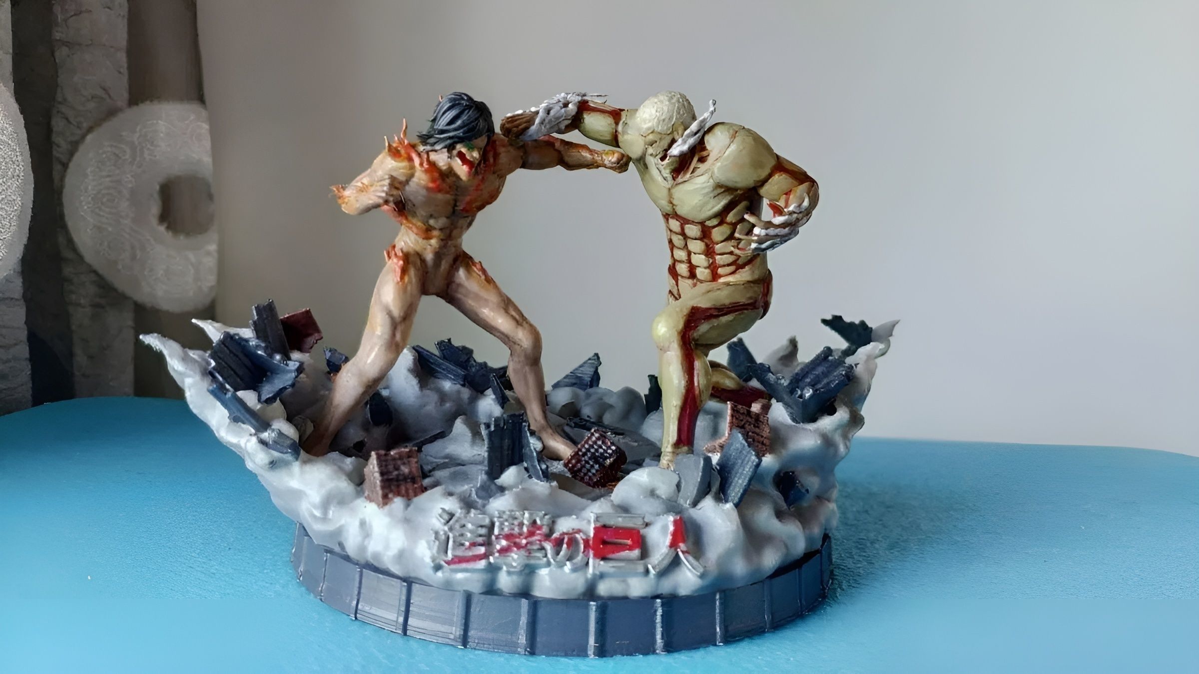 Realistic Eren Jaeger and Armored Titan 3D Print Collectible 3D model ...