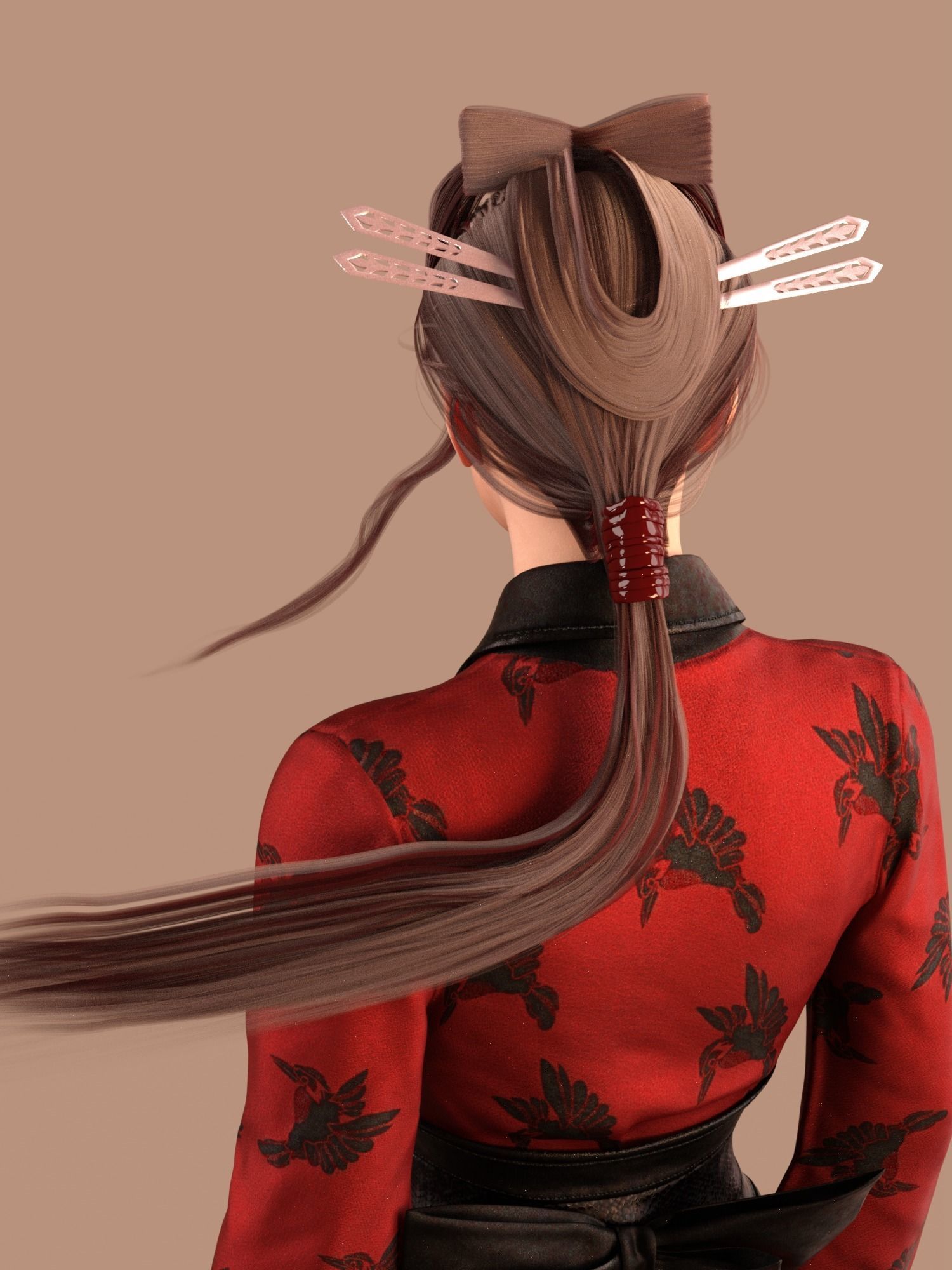 Magpie Hair For Genesis 8 Female 3D model rigged | CGTrader