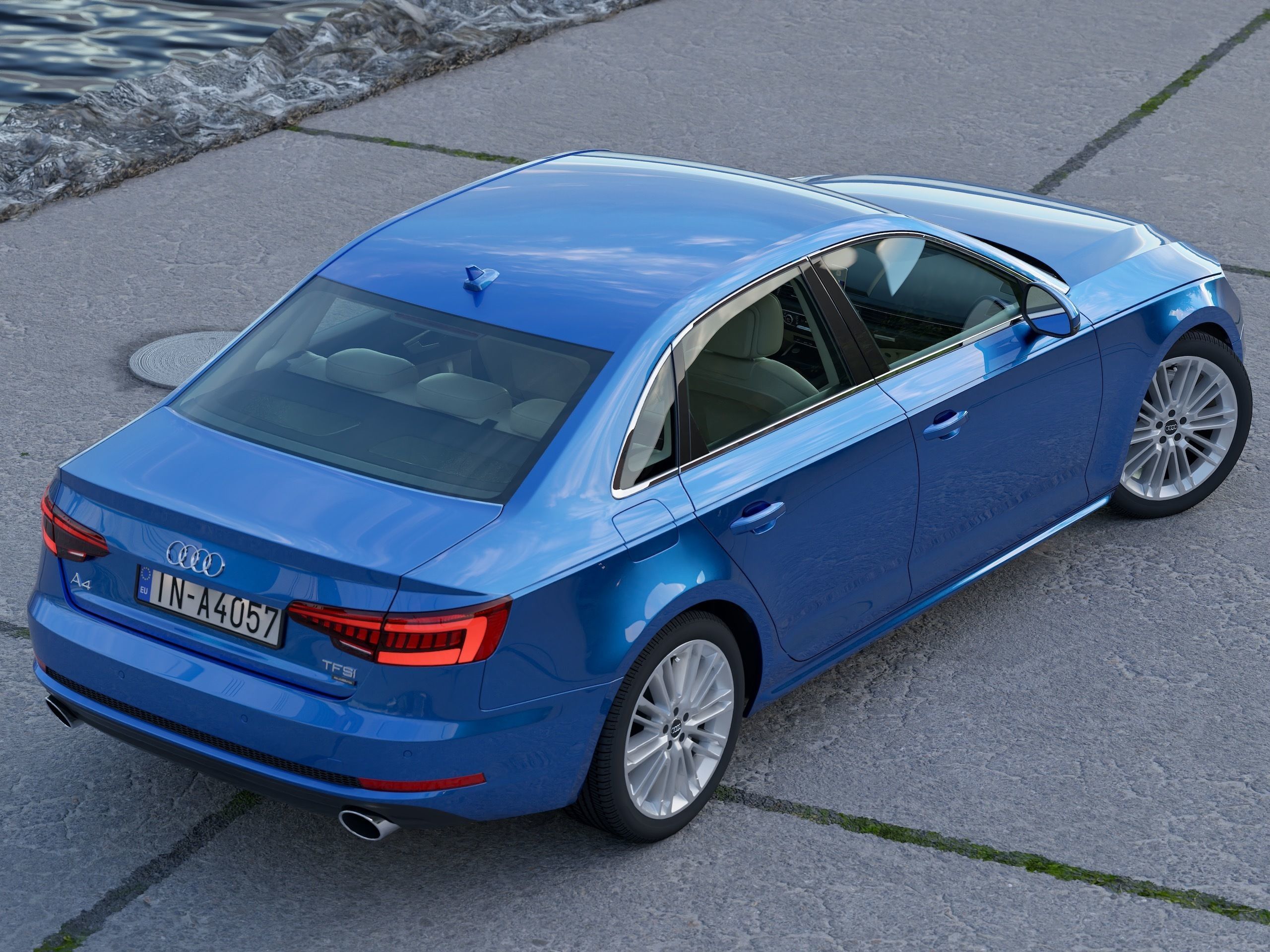 Audi A4 2017 3D model animated rigged | CGTrader