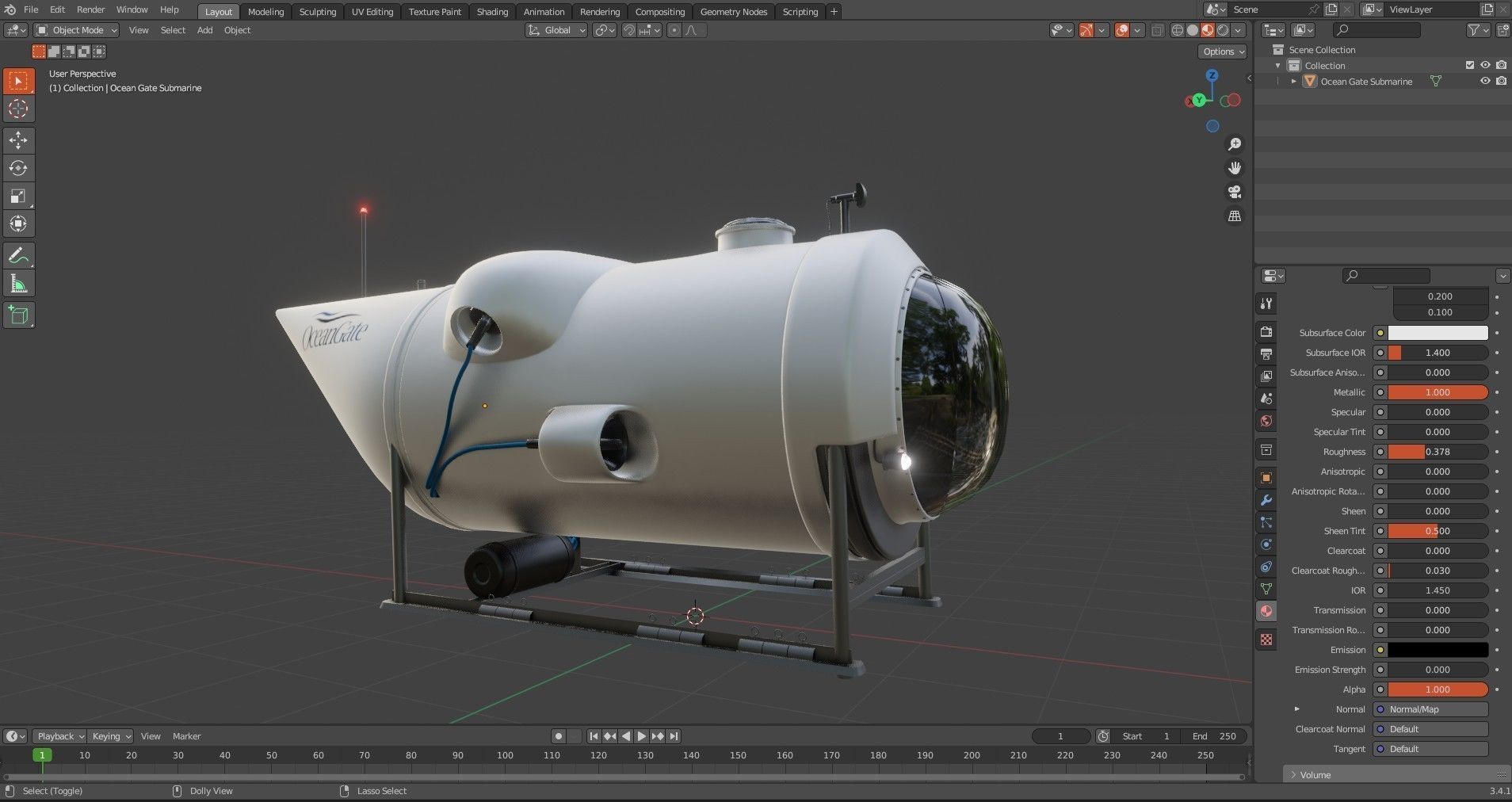 3D model Ocean Gate Submarine VR / AR / low-poly | CGTrader