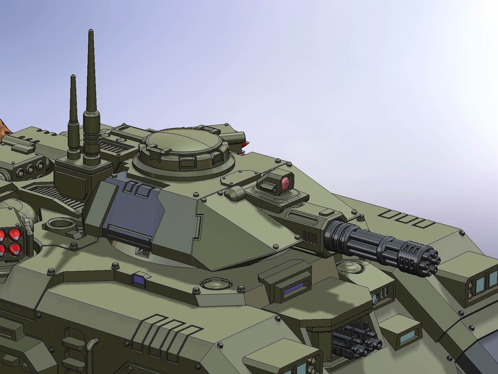 MiniGun Turret VW Talos pattern for Repulsor 28mm 3D model 3D printable ...