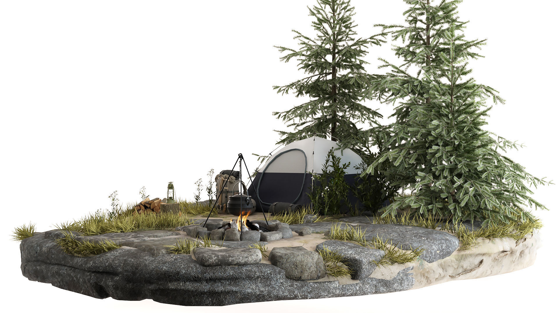 Camping in the Forest 3D model | CGTrader