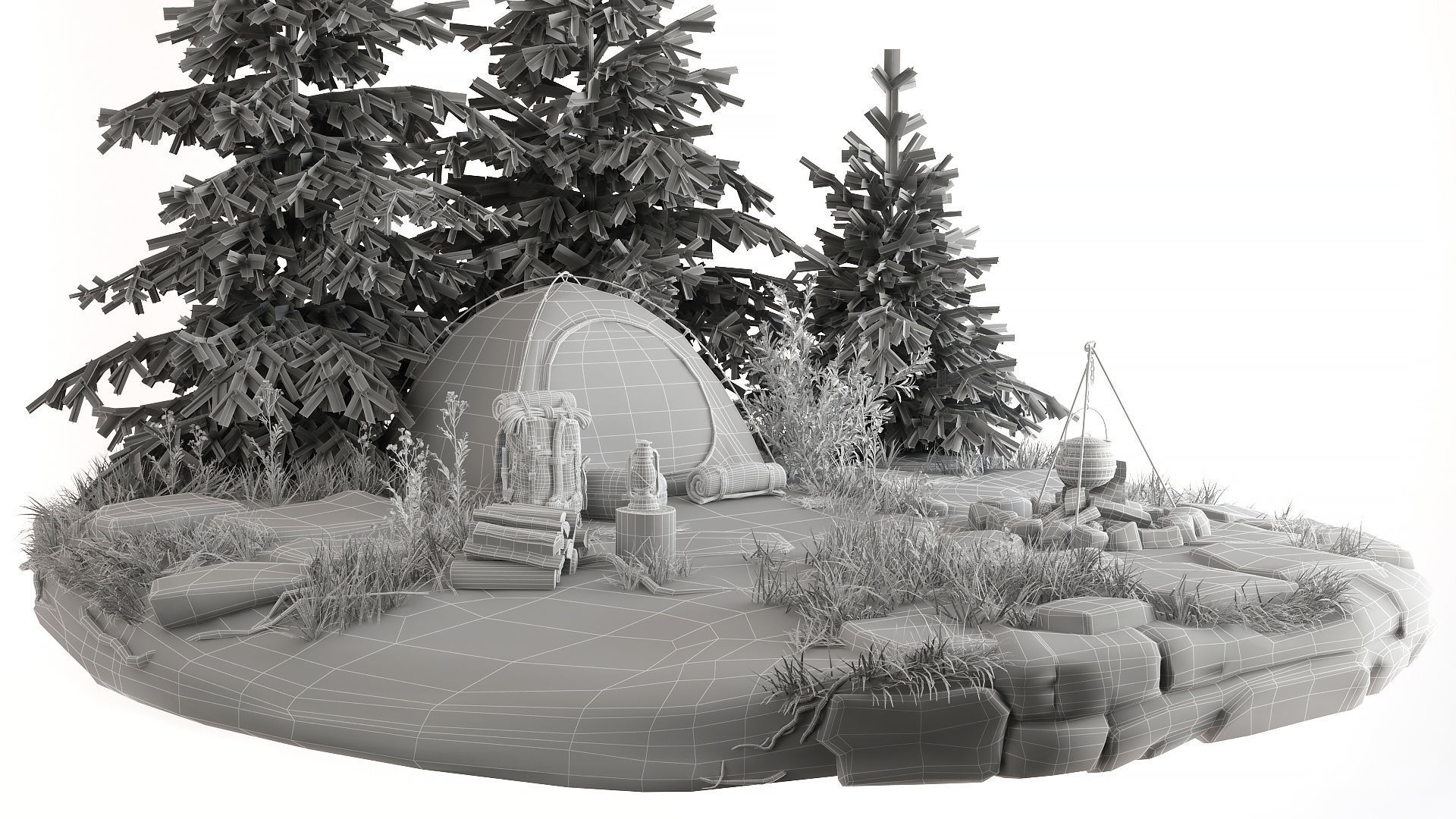 Camping in the Forest 3D model | CGTrader