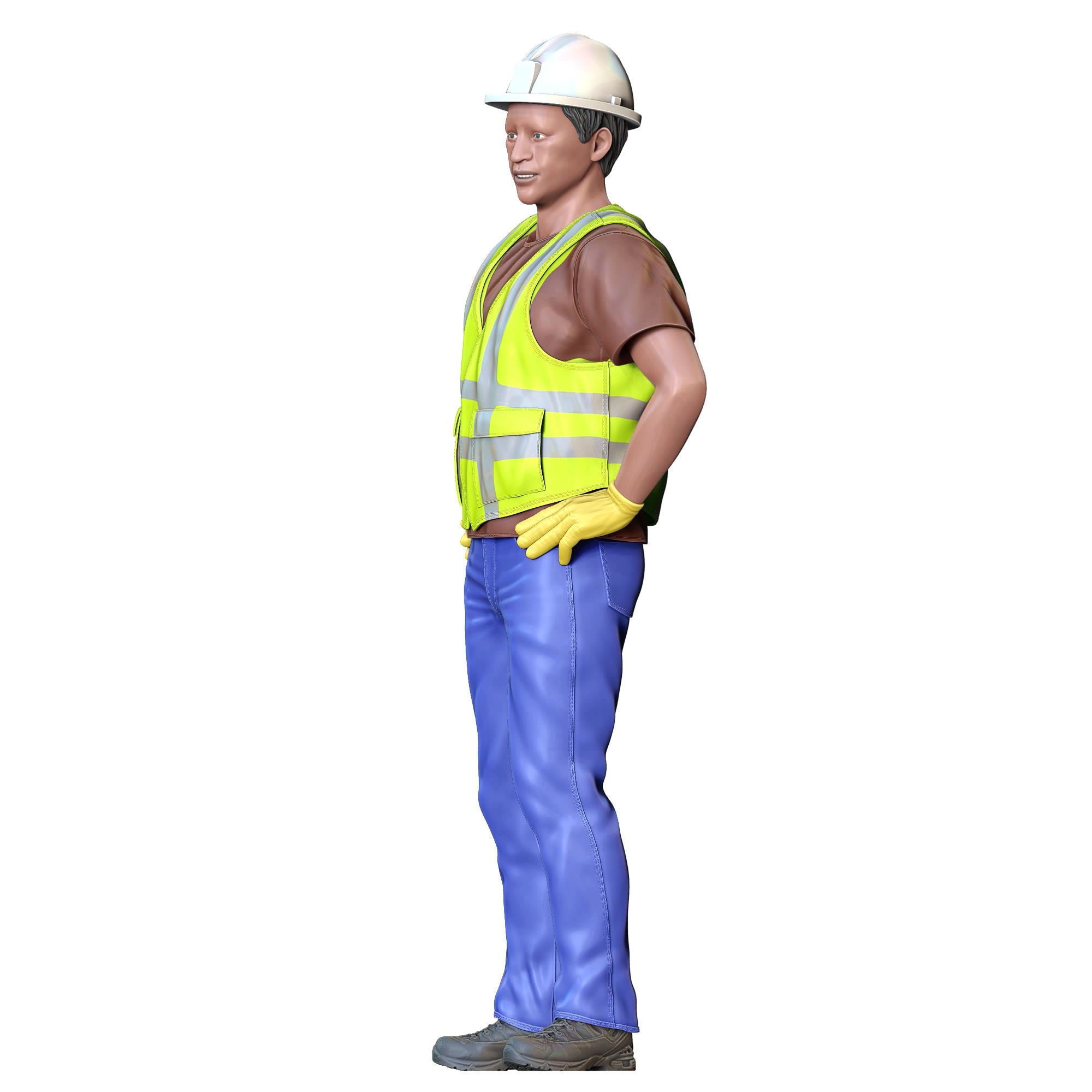 N13 Construction worker standing 3D model 3D printable | CGTrader